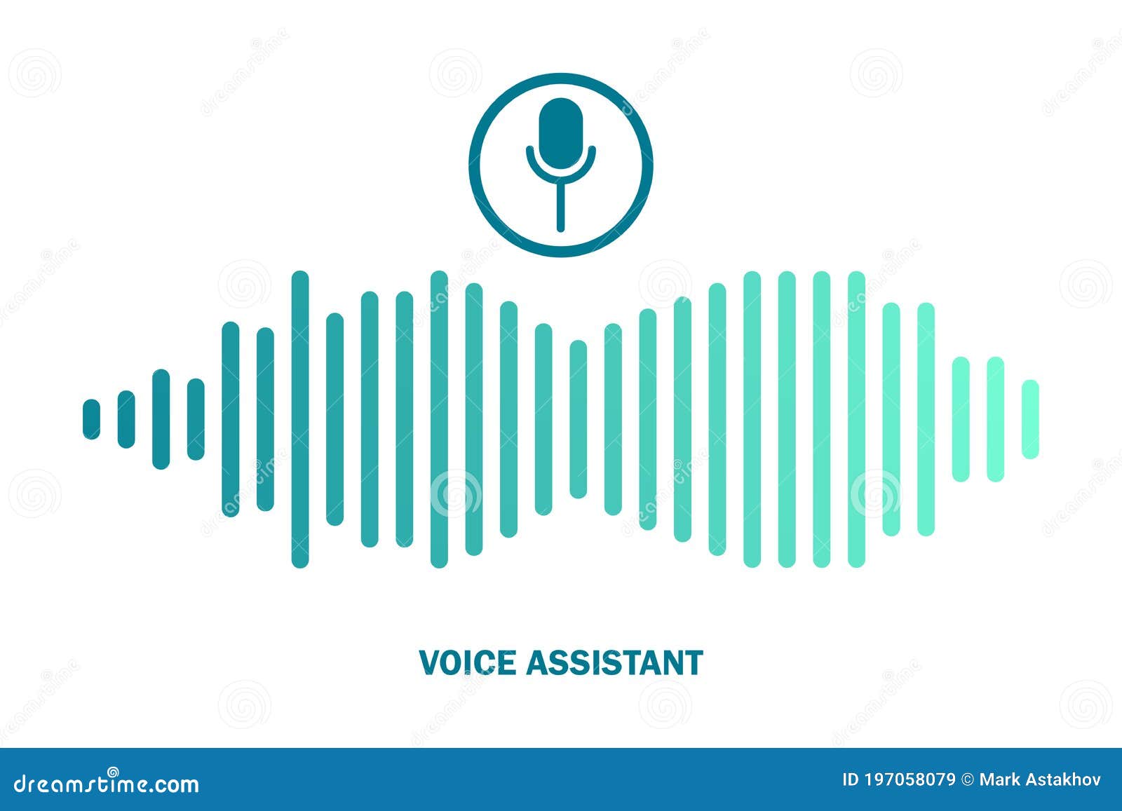Voice Assistant Icon. Vector Personal Assistant Soundwave Symbol Stock ...