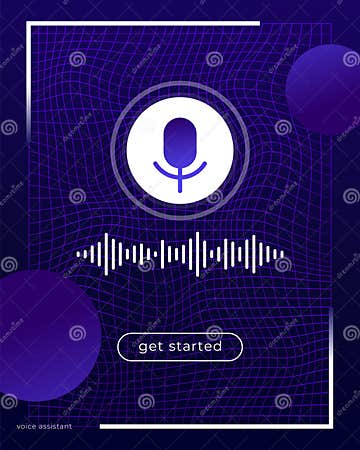 Voice Assistant Interface Design, Ui Template Stock Illustration ...