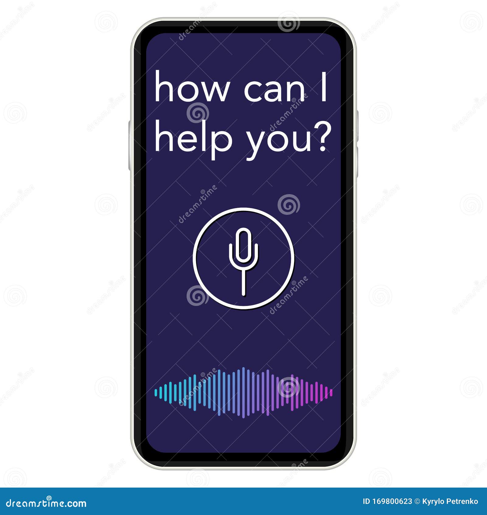 Voice Assistant Isolated Vector Illustration White Background Stock ...