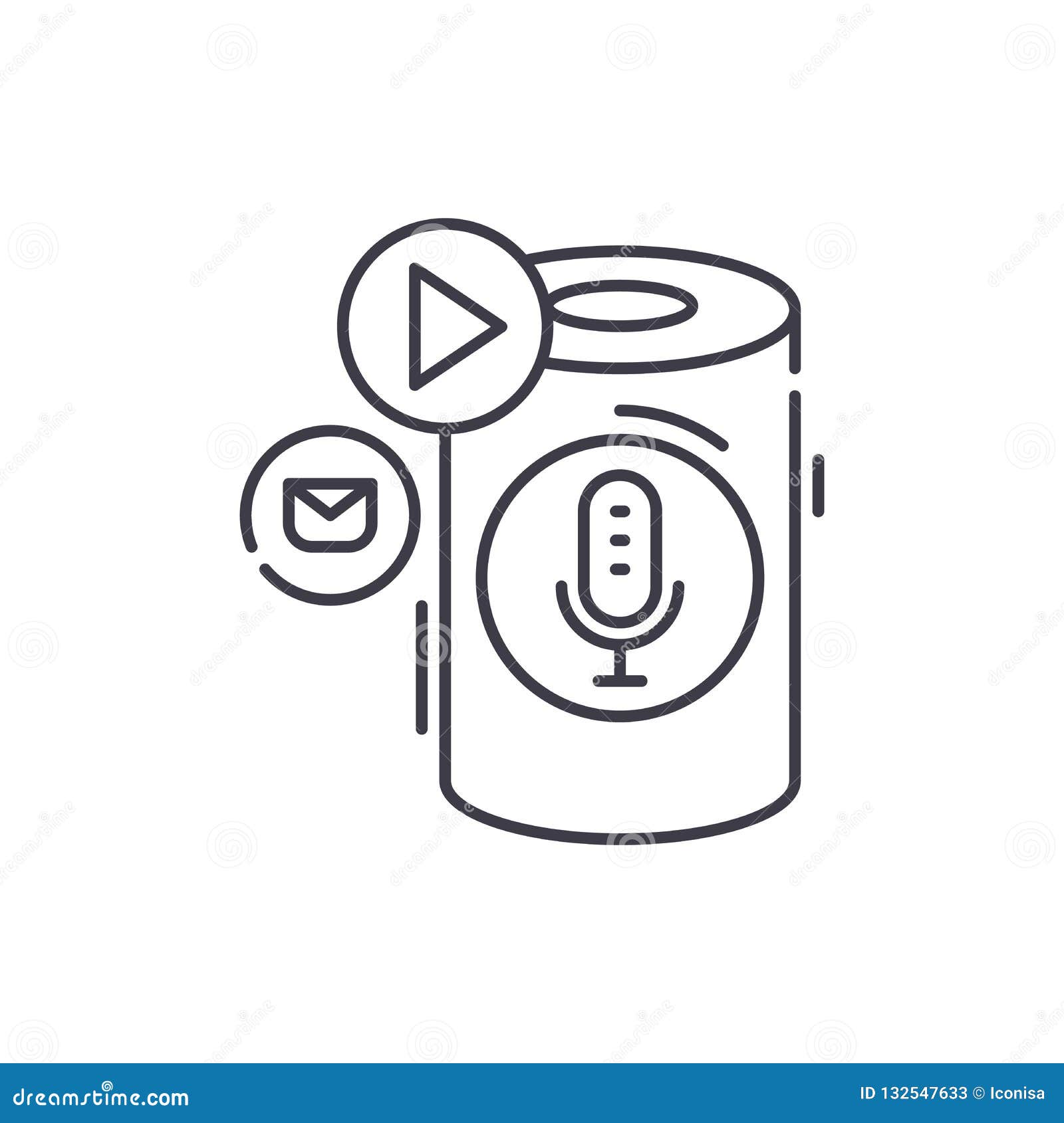 Voice Assistant Line Icon Concept. Voice Assistant Vector Linear ...