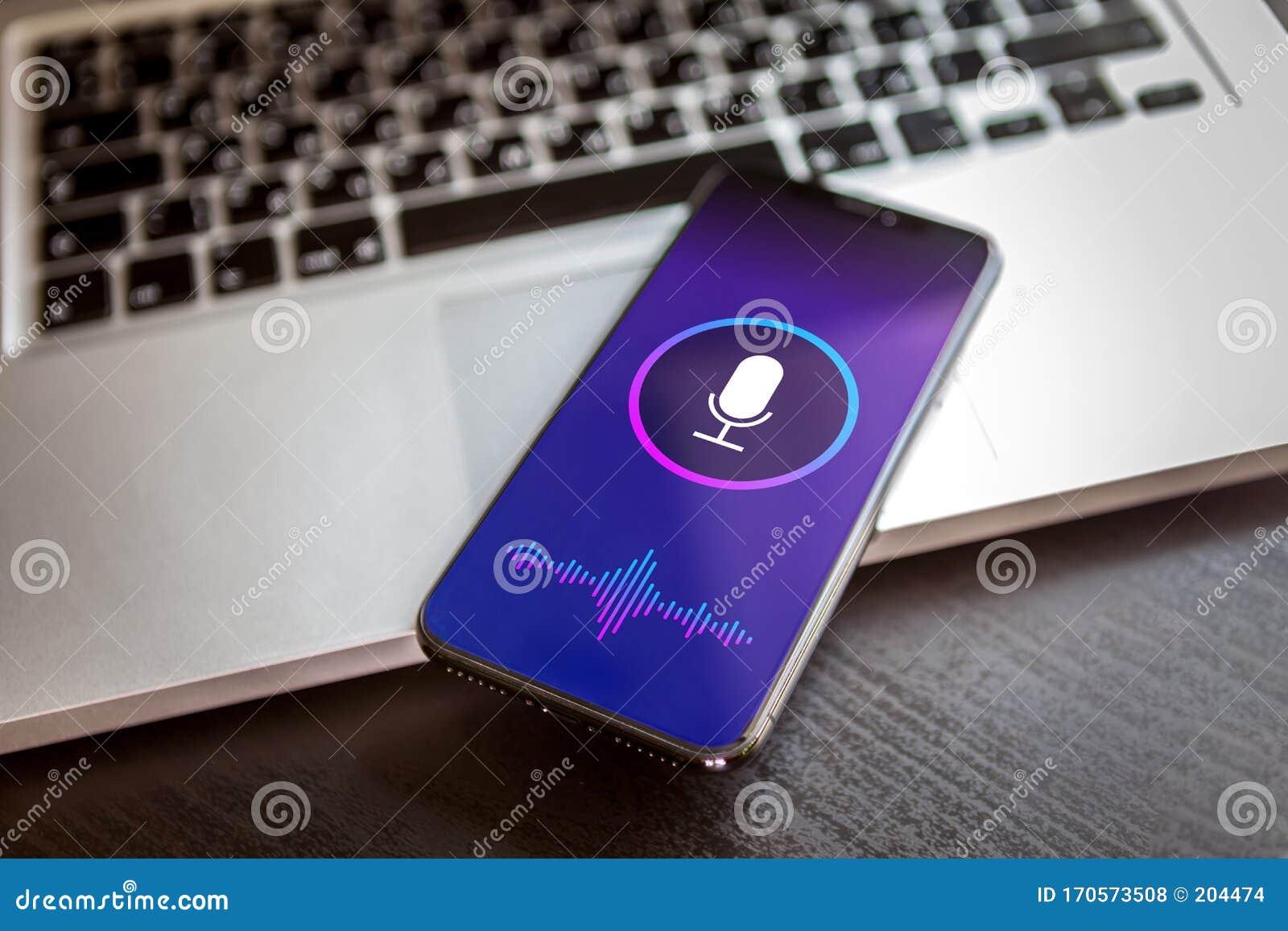 Voice Assistant Siri Concept on Smartphone Screen. Voice Recognition ...