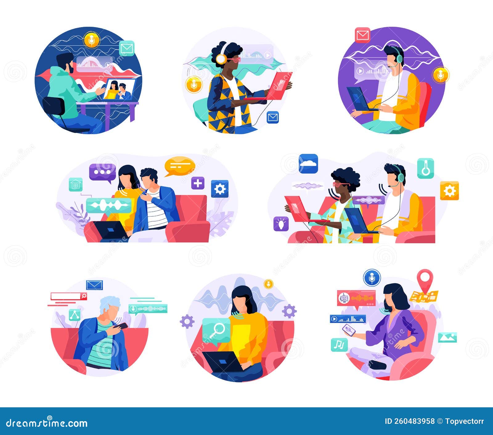Voice Assistant. Smart Speaker Virtual Assistant, Sound Robot, People ... Voice Assistant. Smart Speaker Virtual Assistant, Sound Robot, People ...