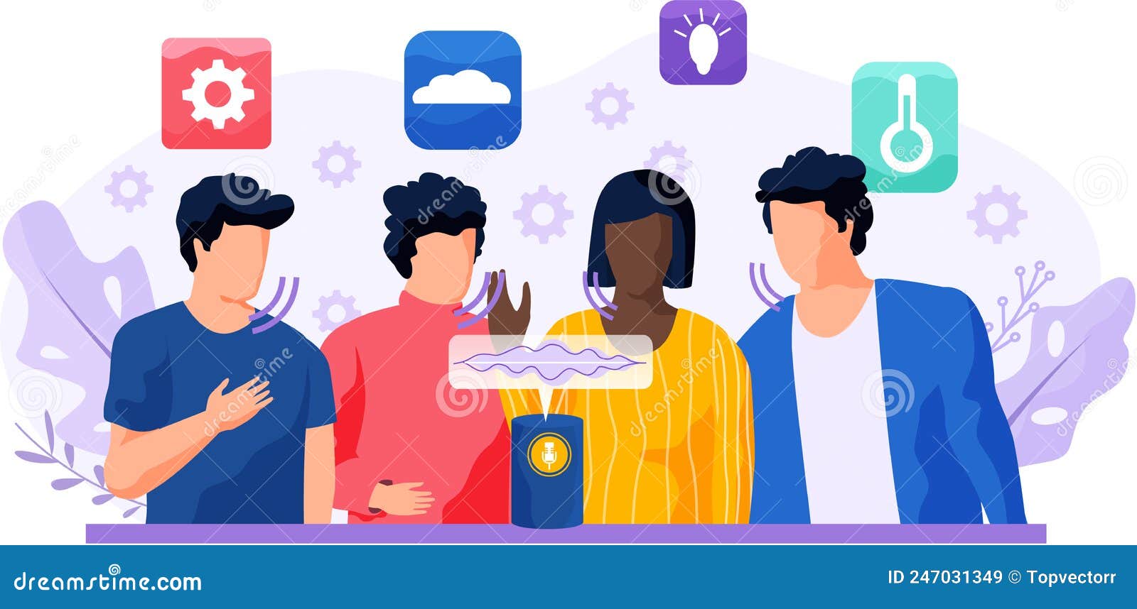 Voice Assistant. Smart Speaker Virtual Assistant, Sound Robot, People ... Voice Assistant. Smart Speaker Virtual Assistant, Sound Robot, People ...