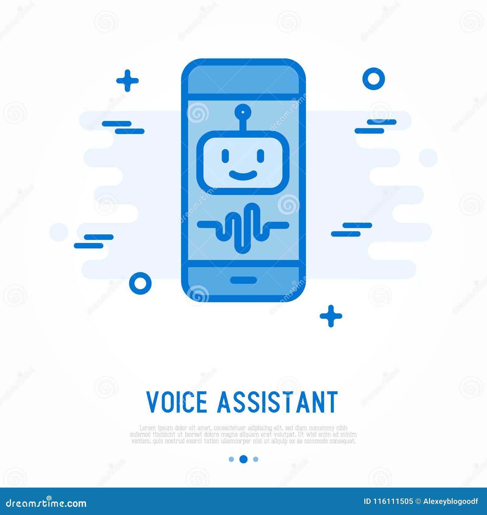 Voice Assistant on Smartphone Thin Line Icon Stock Vector ...