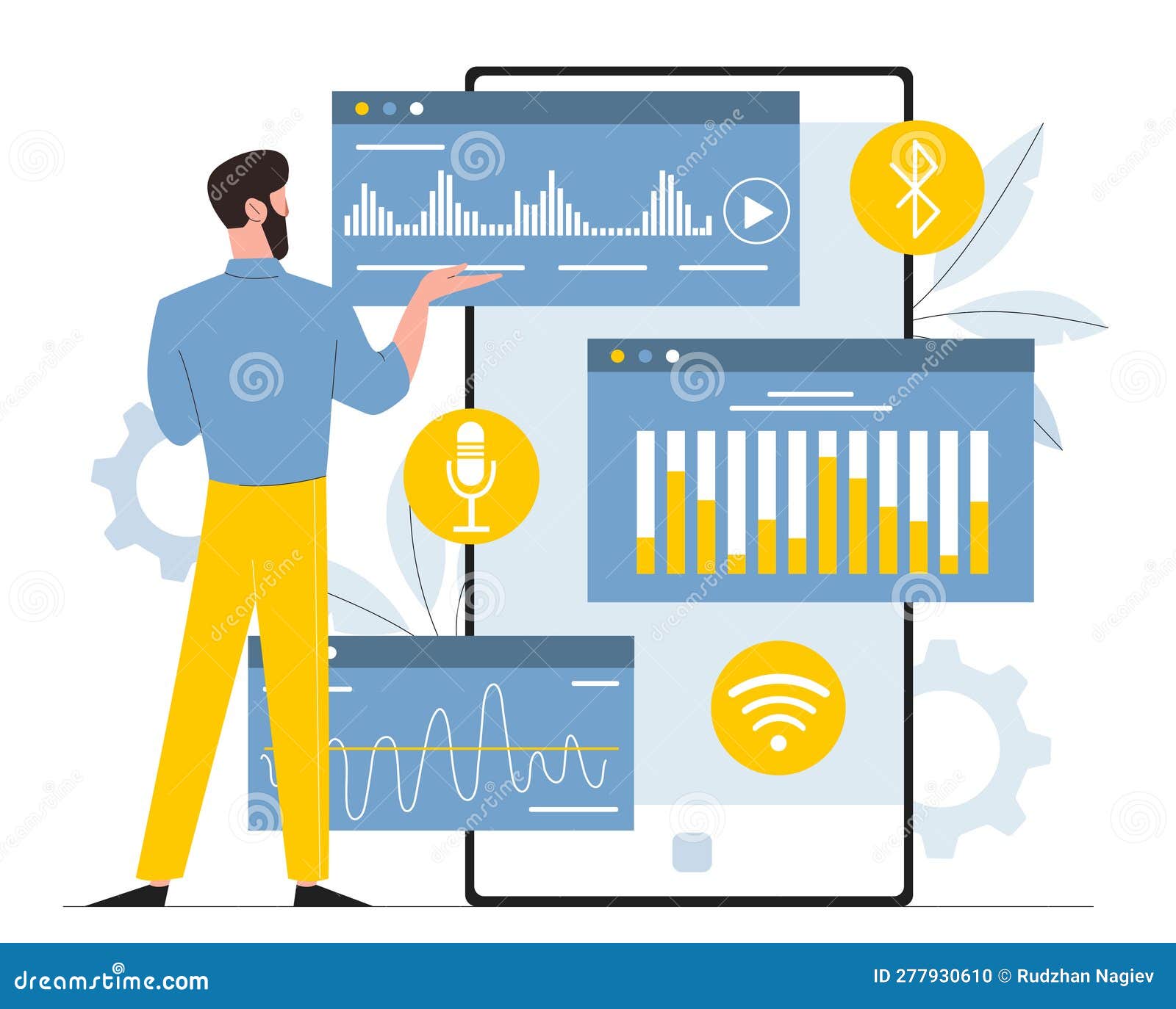 Voice assistant software stock vector. Illustration of interface ...