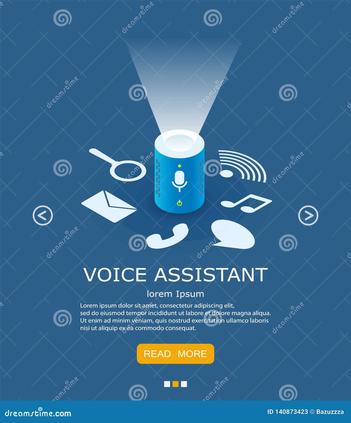 Voice Assistant Vector Web Banner Design Template Stock Vector ...