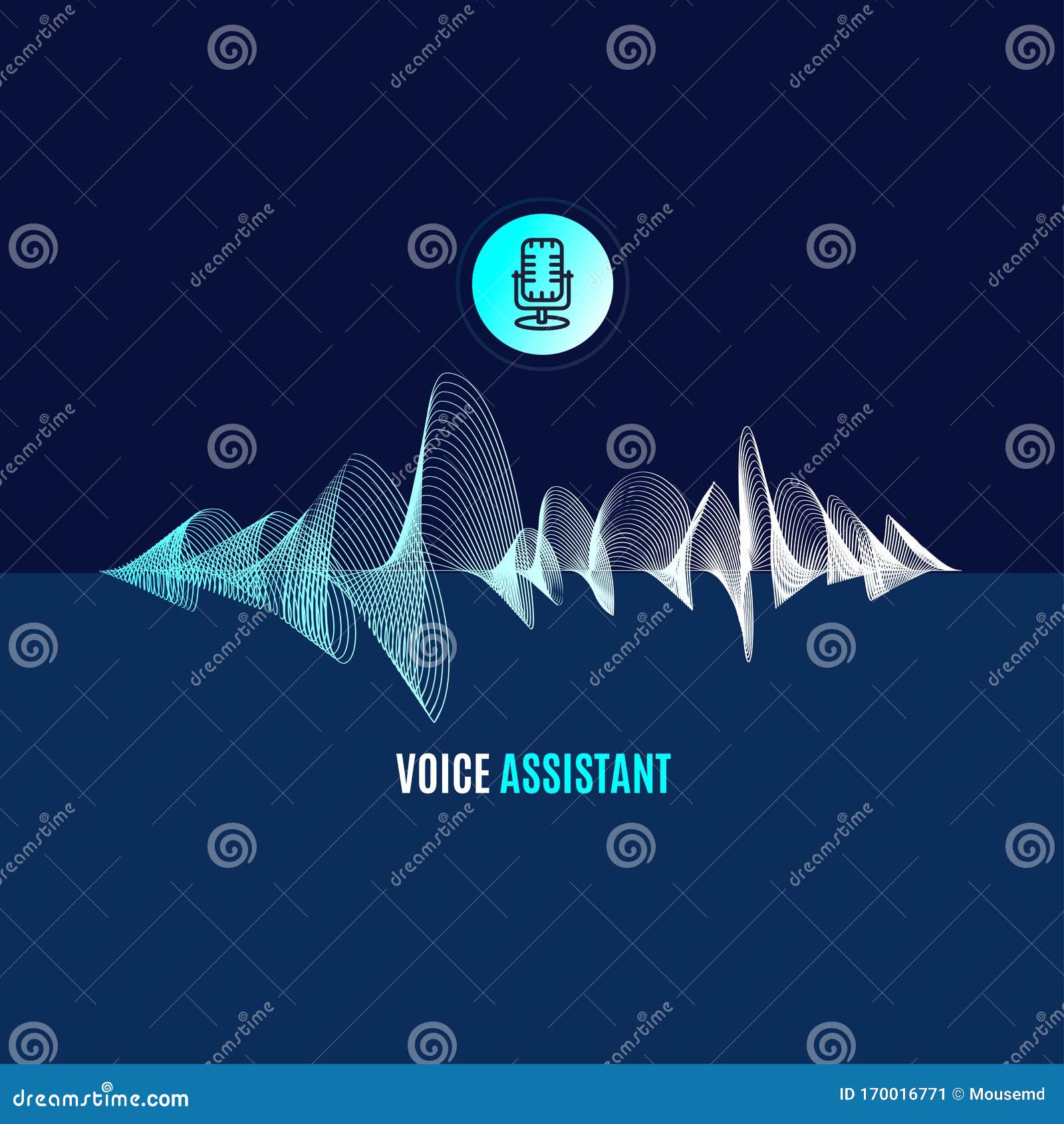 Voice Assistant Which Thin Line Sound Wave. Vector Stock Vector ...