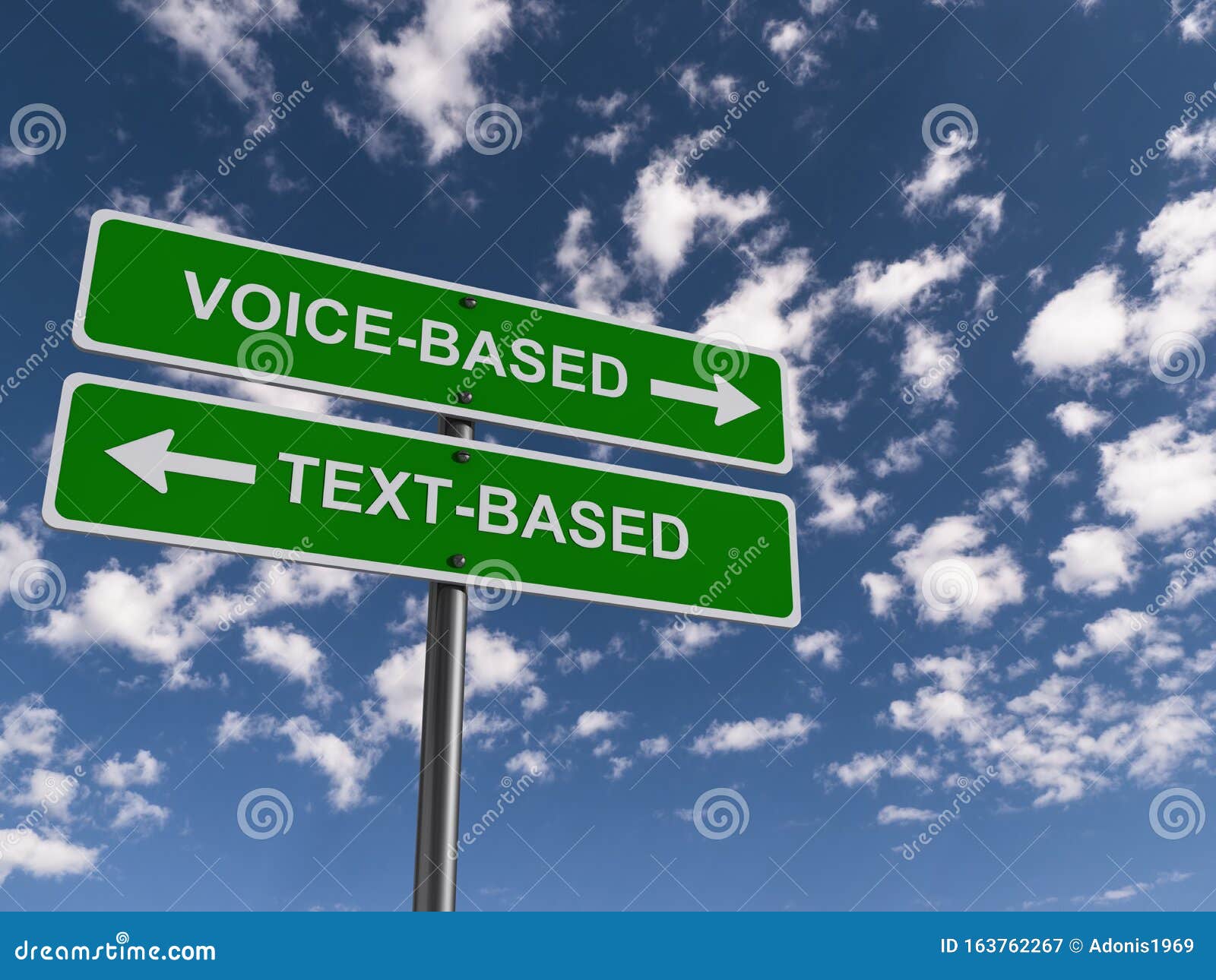 Voice Based, Text Based Traffic Sign Stock Illustration - Illustration ...