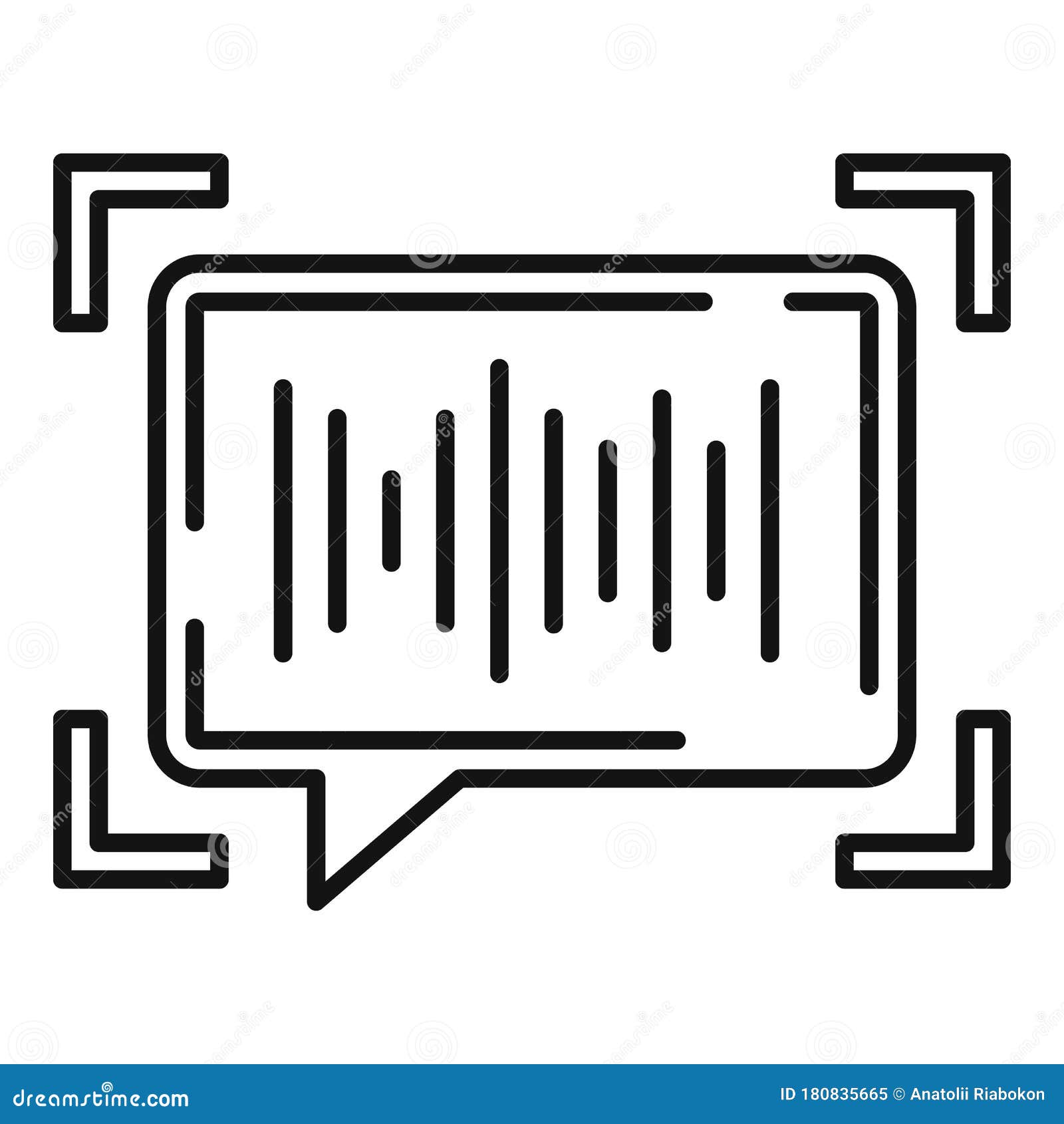 Voice Chat Authentication Icon, Outline Style Stock Vector ...