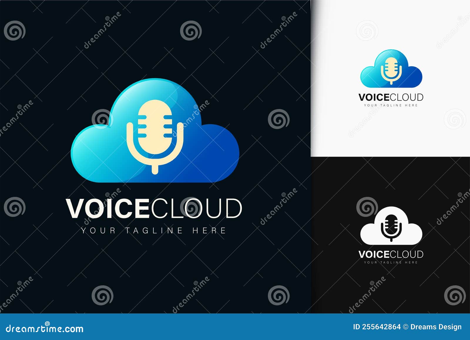 Voice Cloud Logo Design with Gradient Stock Vector - Illustration of ...