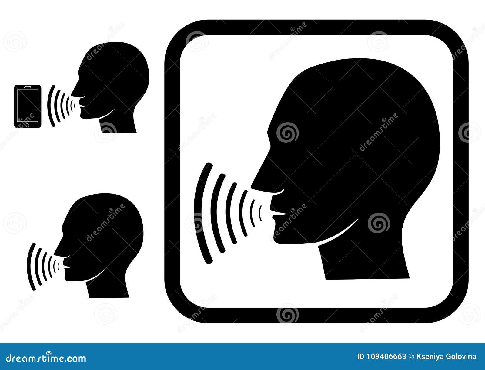 Voice Command Character, Sign, Icon, Emblem Stock Vector - Illustration ...