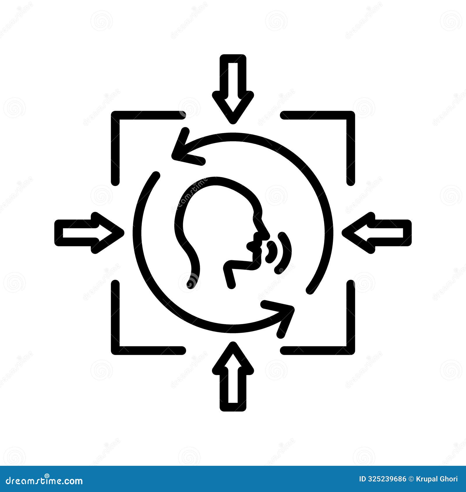 Voice Command Control Icon Outline Flat Icon Stock Illustration ...
