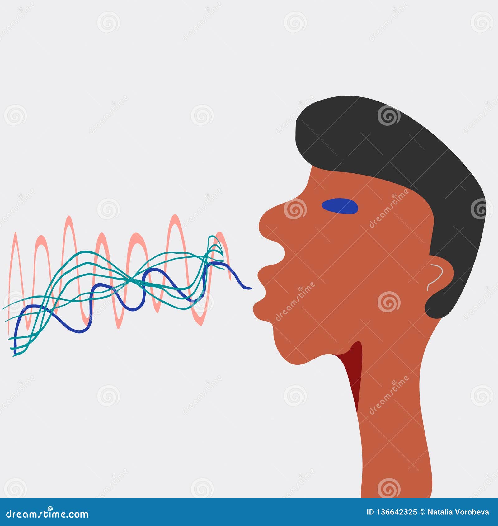 Voice command by a man stock illustration. Illustration of line - 136642325