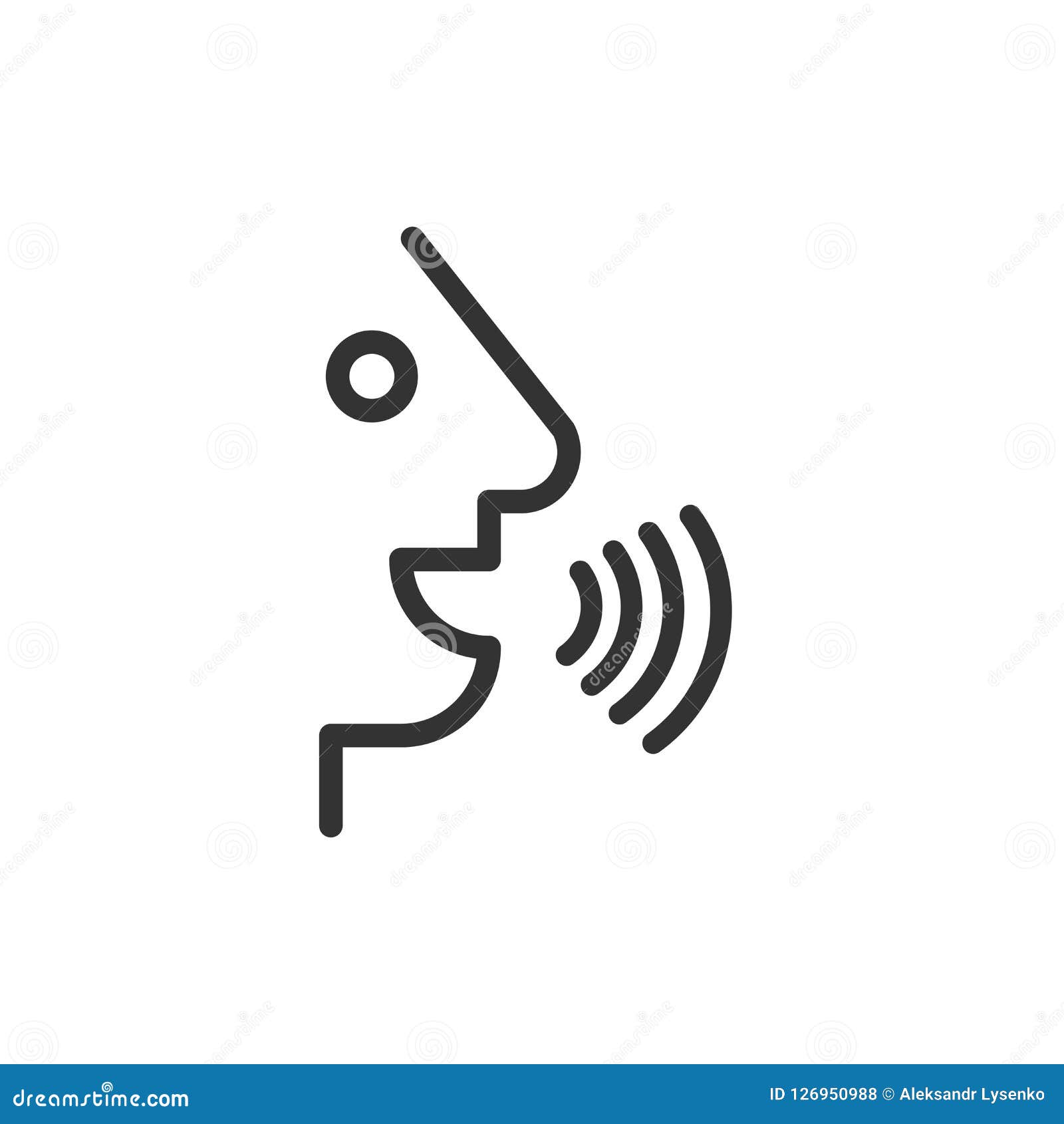 Voice Command with Sound Waves Icon in Flat Style. Speak Control Stock ...