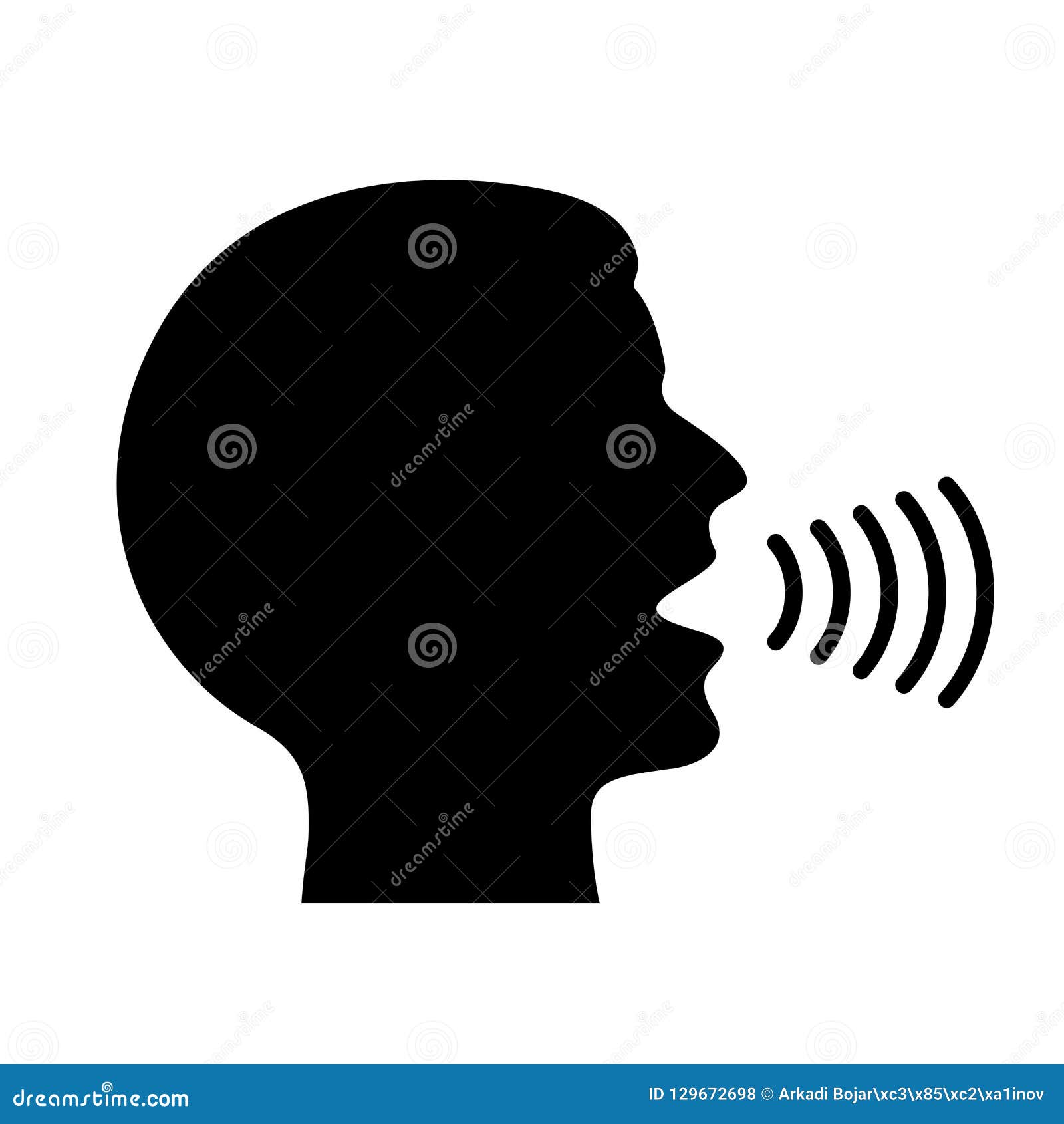Voice command vector icon stock vector. Illustration of male - 129672698