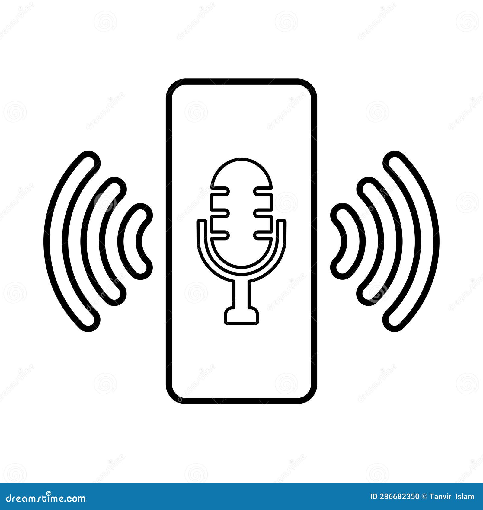 Voice Commands Icon in Outline Style Stock Illustration - Illustration ...