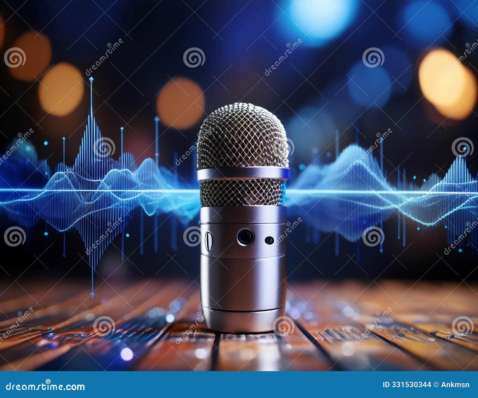 Voice and Communication, Featuring Sound Waves and a Microphone ...