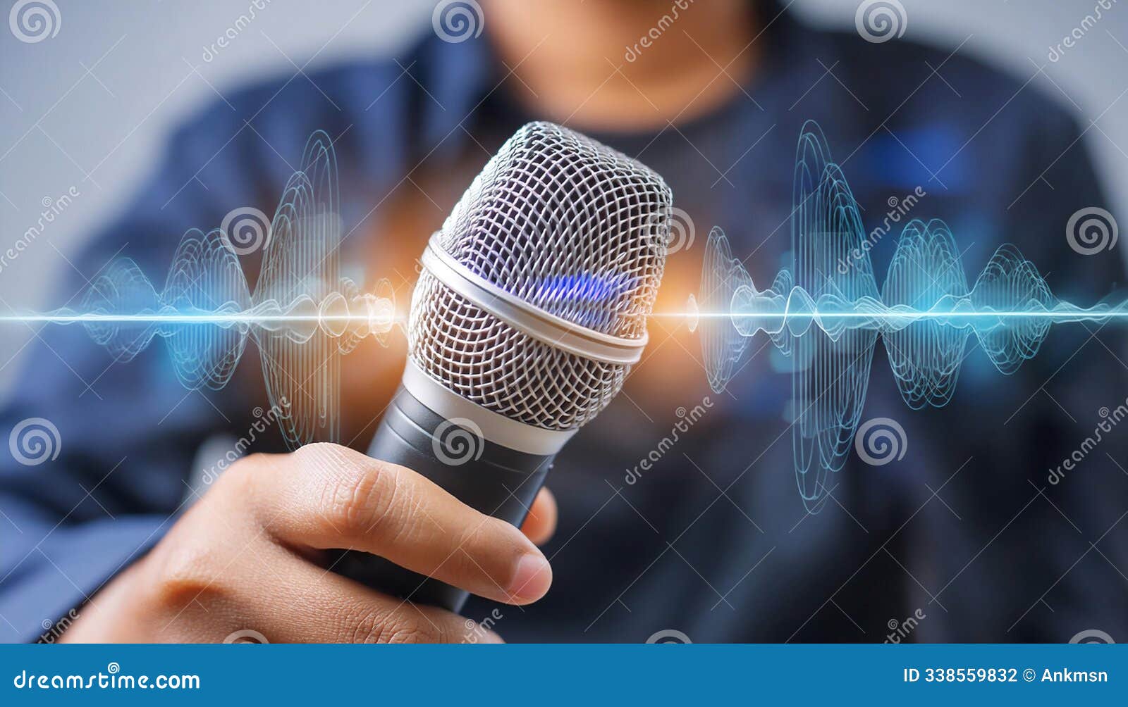 Voice and Communication, Featuring Sound Waves and a Microphone ...