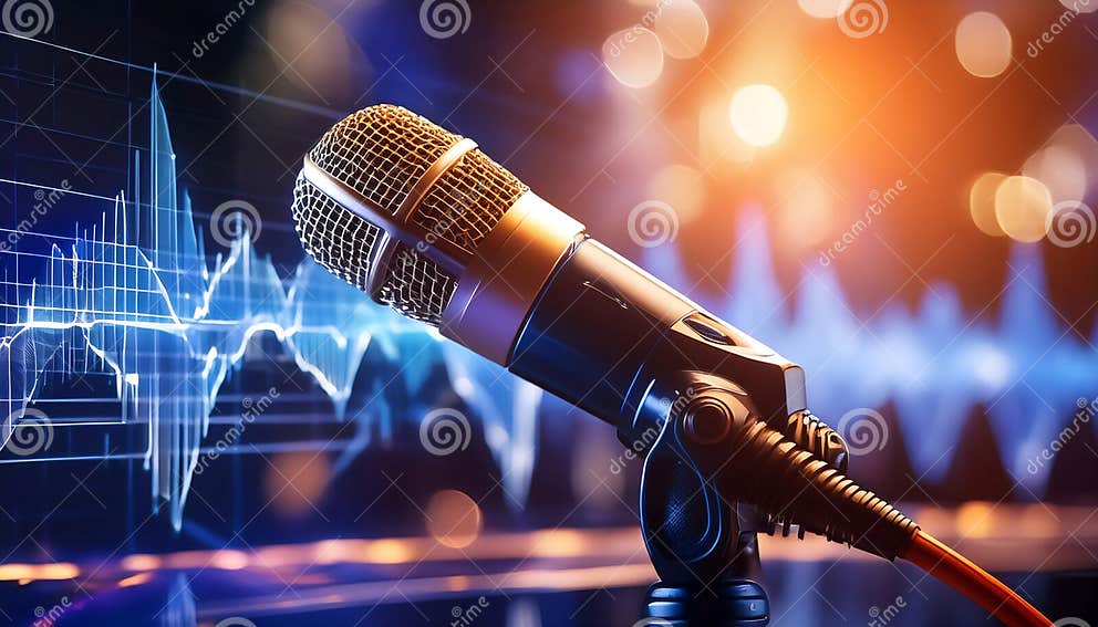 Voice and Communication, Featuring Sound Waves and a Microphone ...