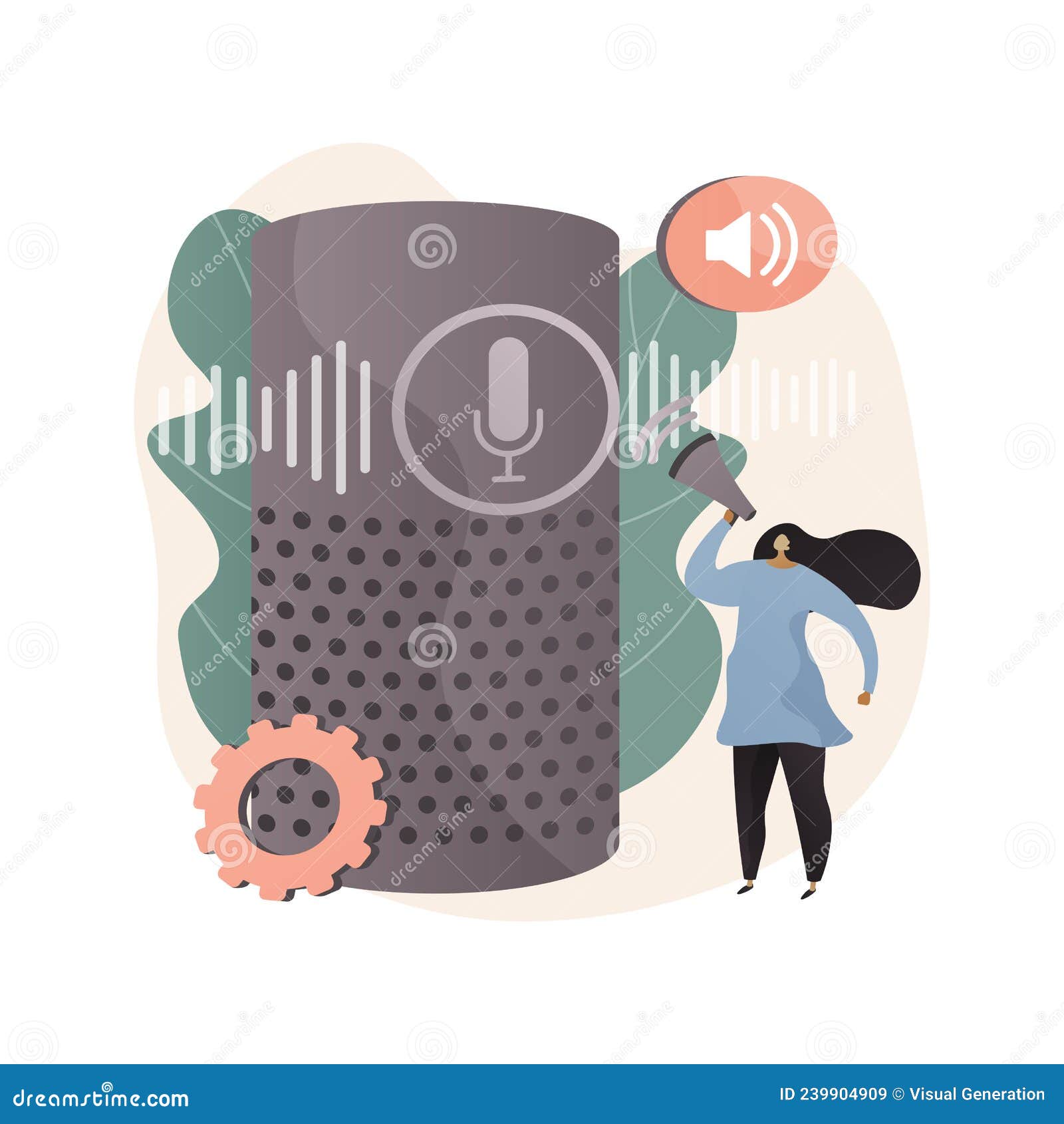 Voice Control Abstract Concept Vector Illustration. Stock Vector ...