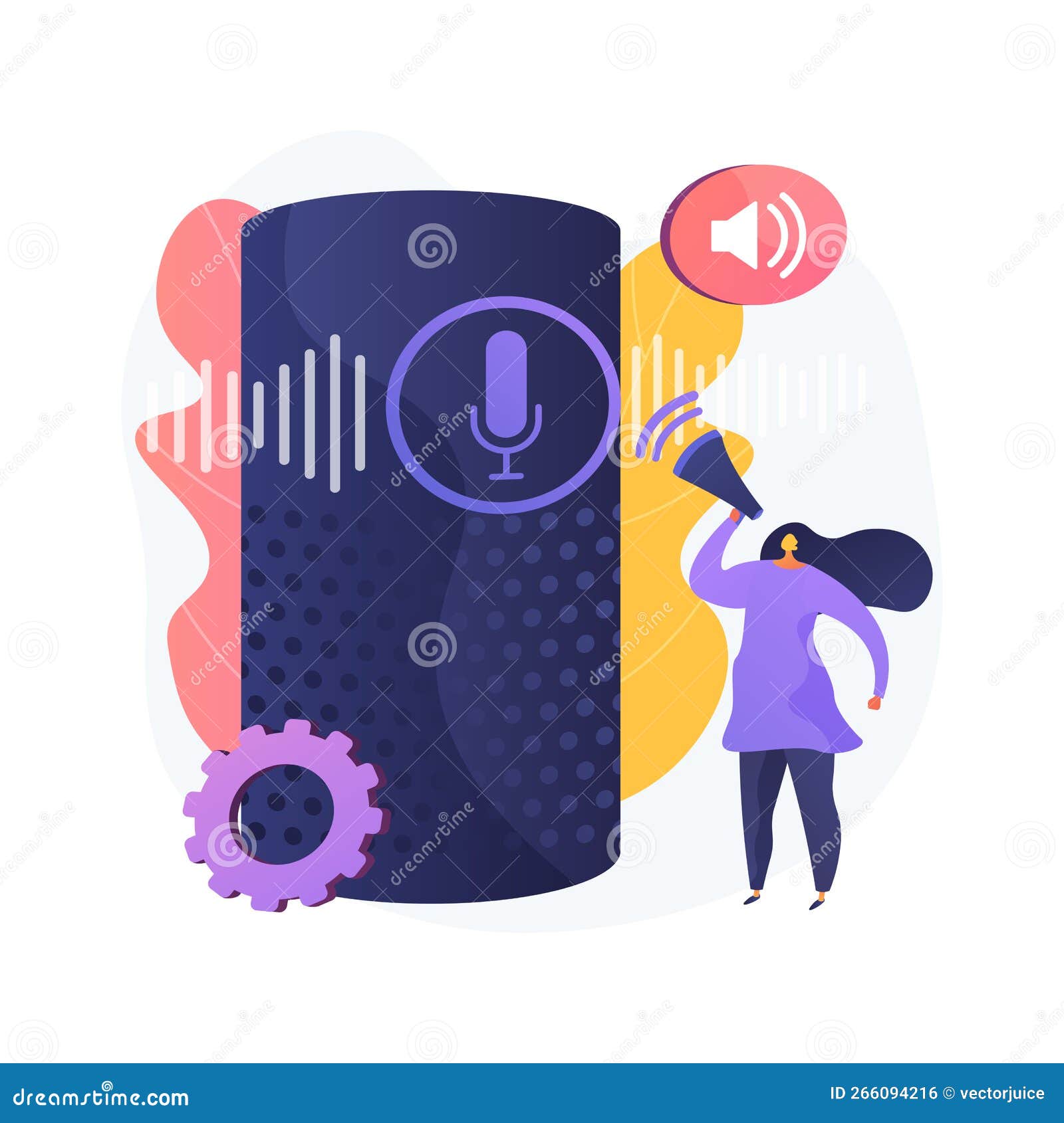 Voice Control Abstract Concept Vector Illustration Stock Vector ...