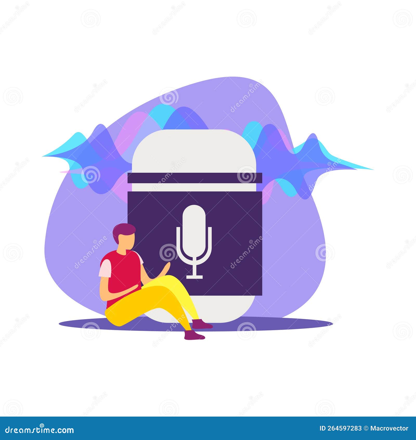 Voice Control Conversion Composition Stock Vector - Illustration of ...