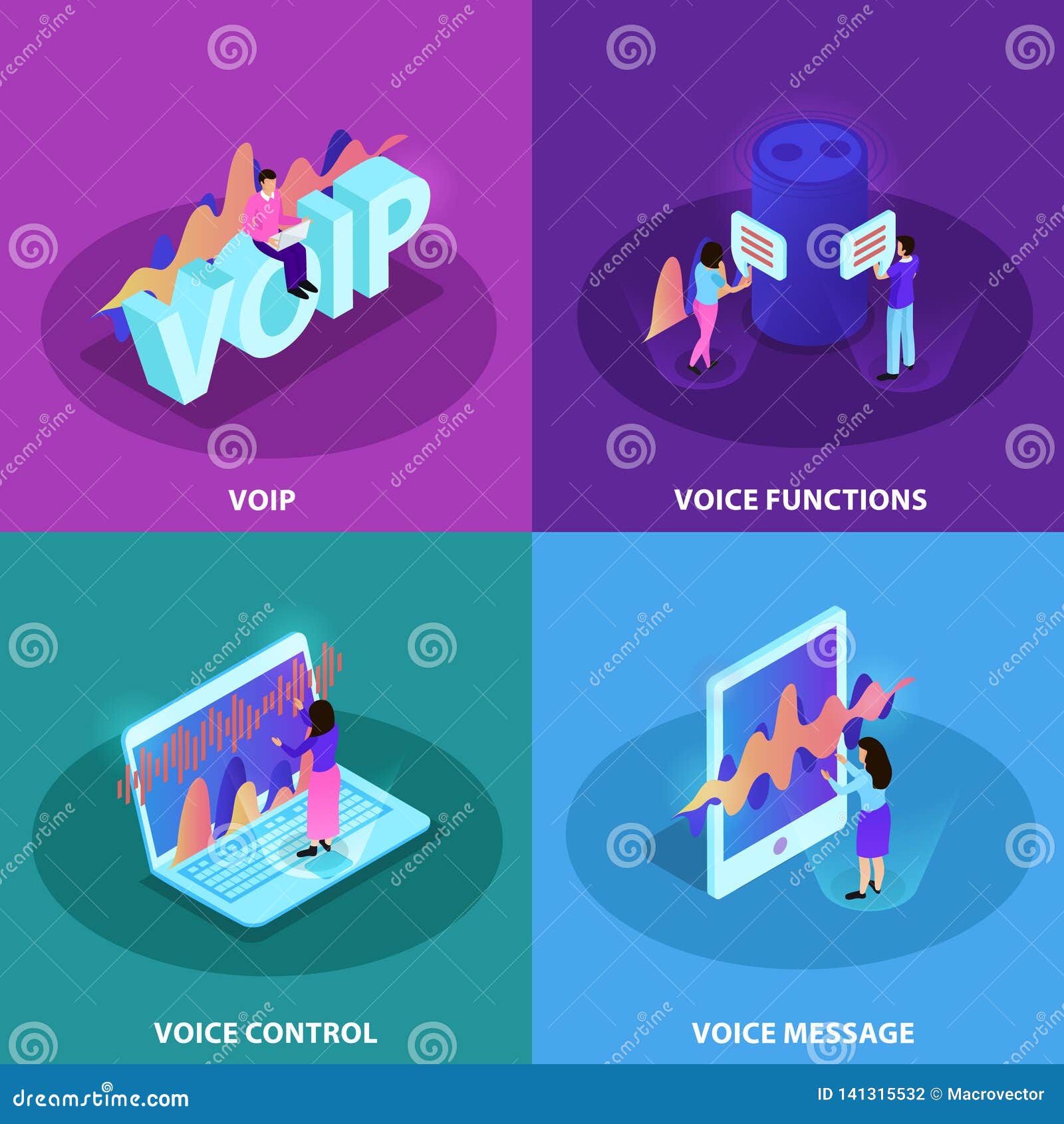 Voice Control 2x2 Design Concept Stock Vector - Illustration of media ...