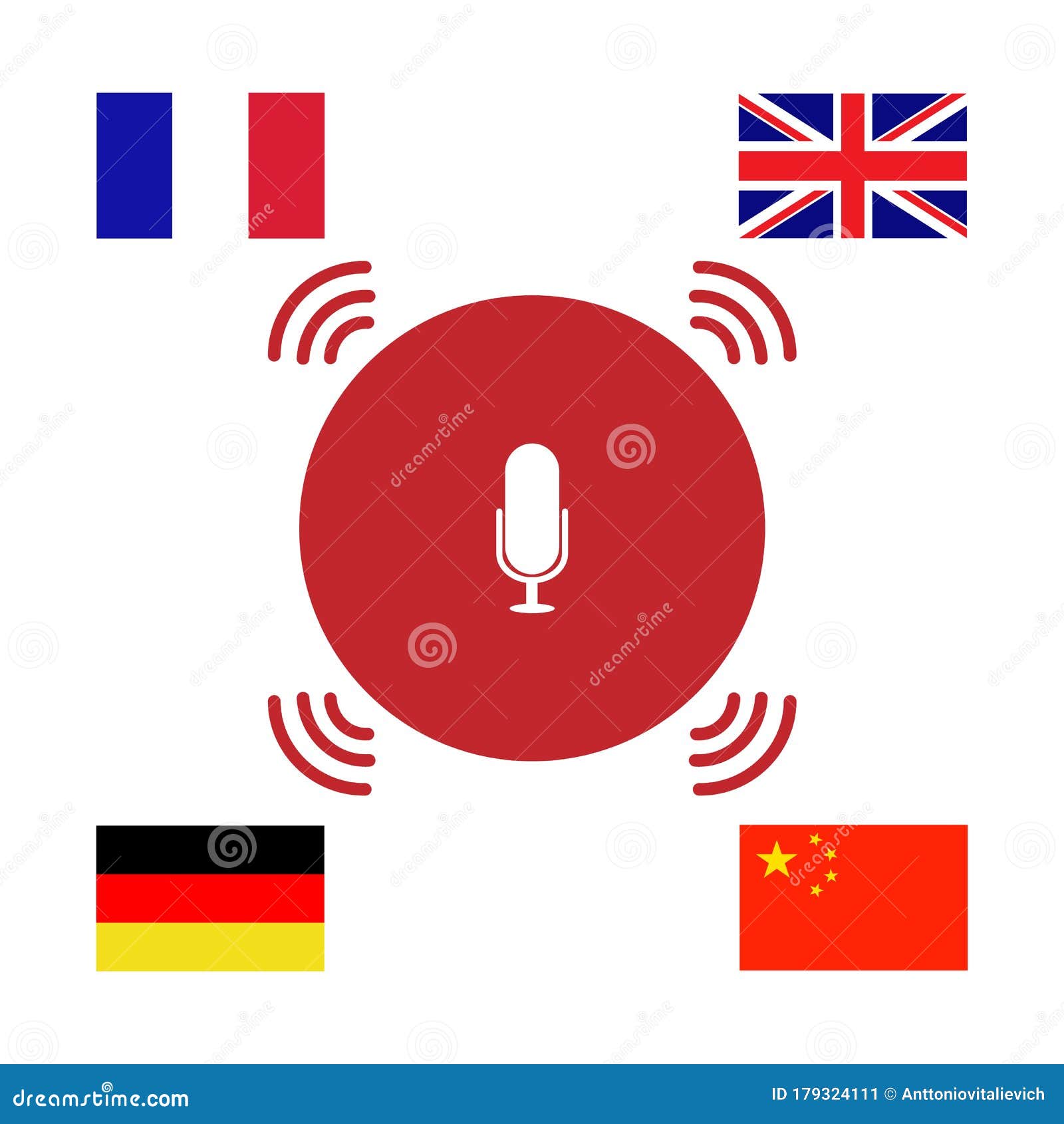Voice Control - Foreign Languages Stock Vector - Illustration of ...