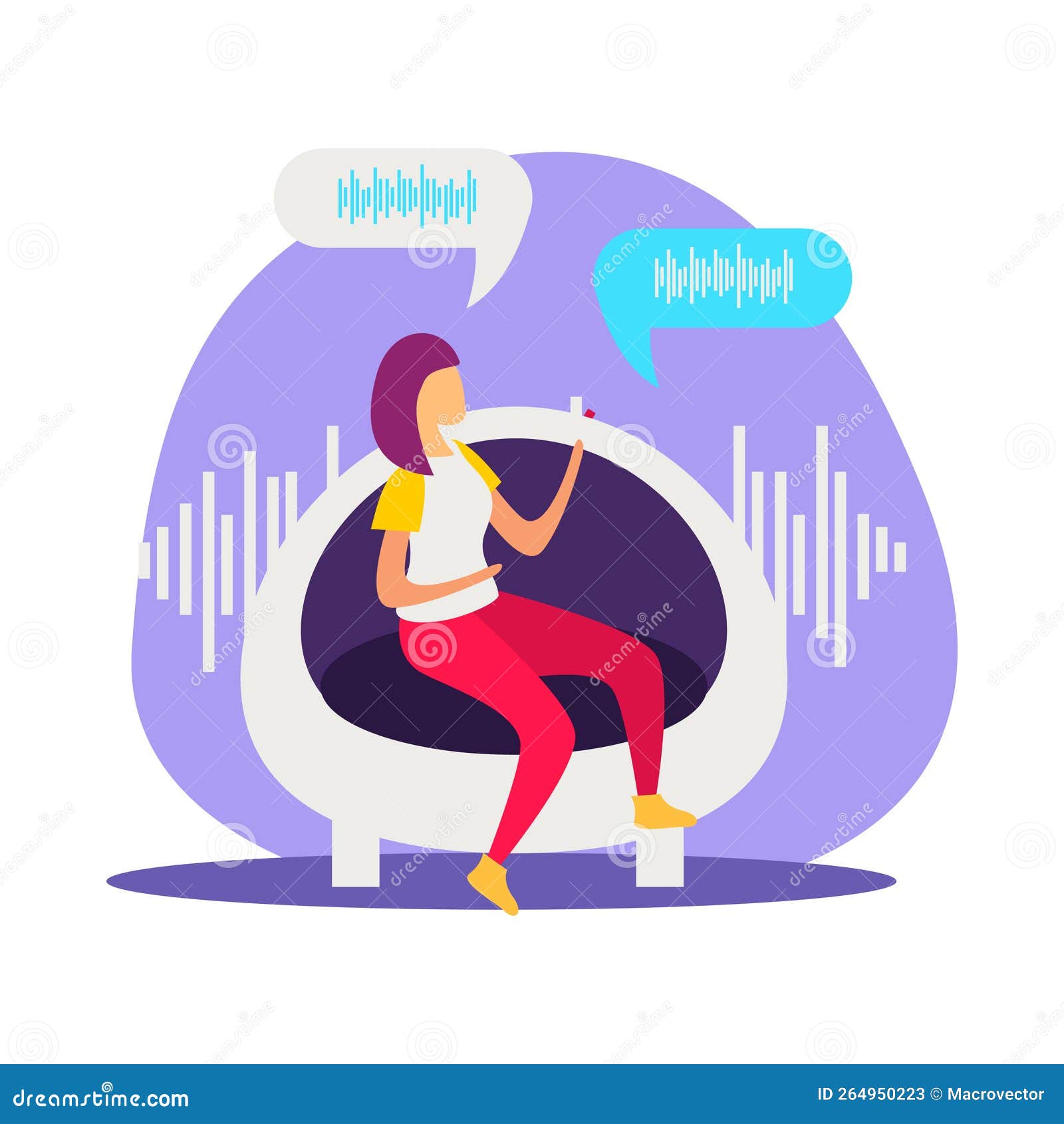 Voice Control Lounge Composition Stock Vector - Illustration of control ...