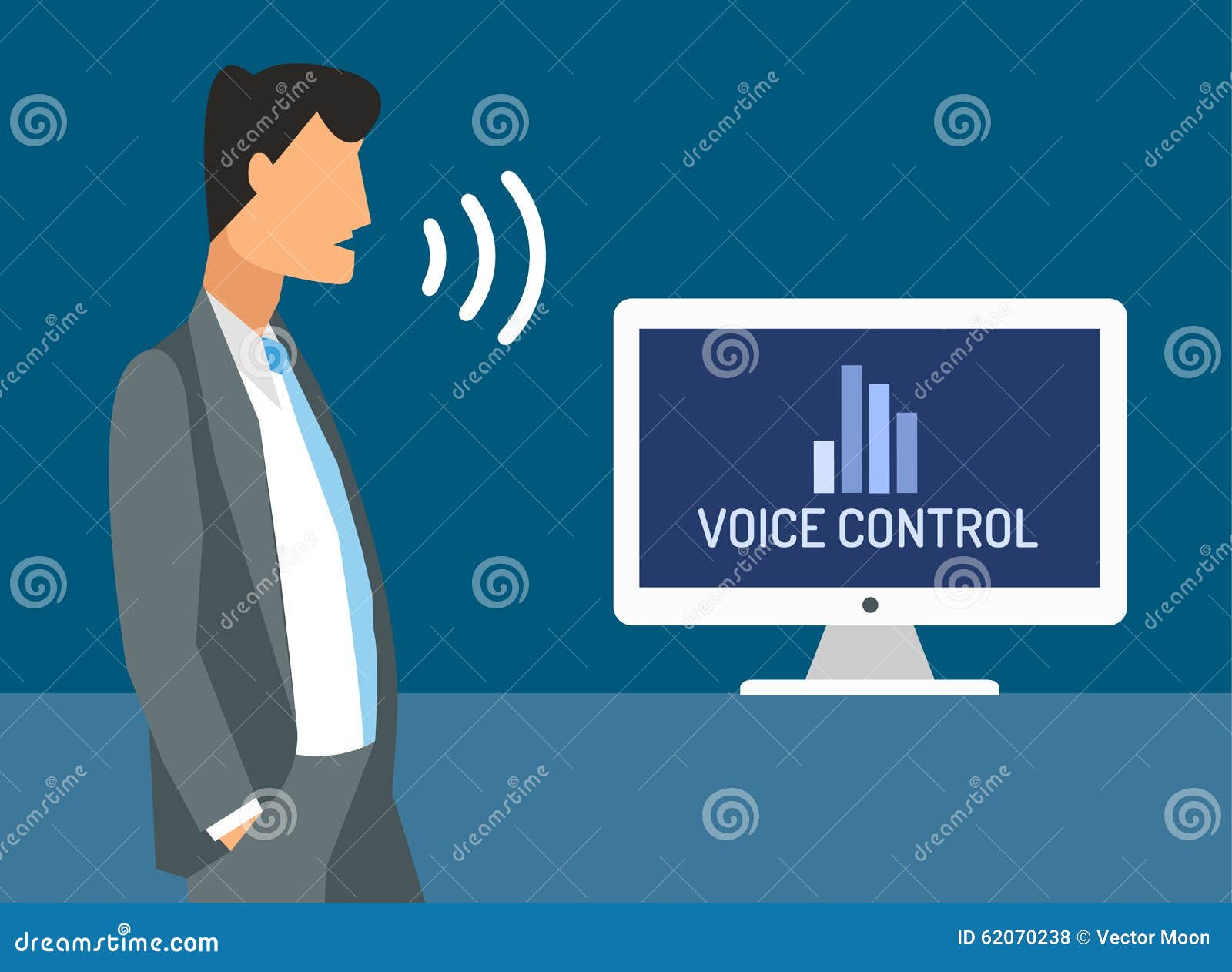 Voice Control Vector Illustration. Smart Computer Stock Vector ...