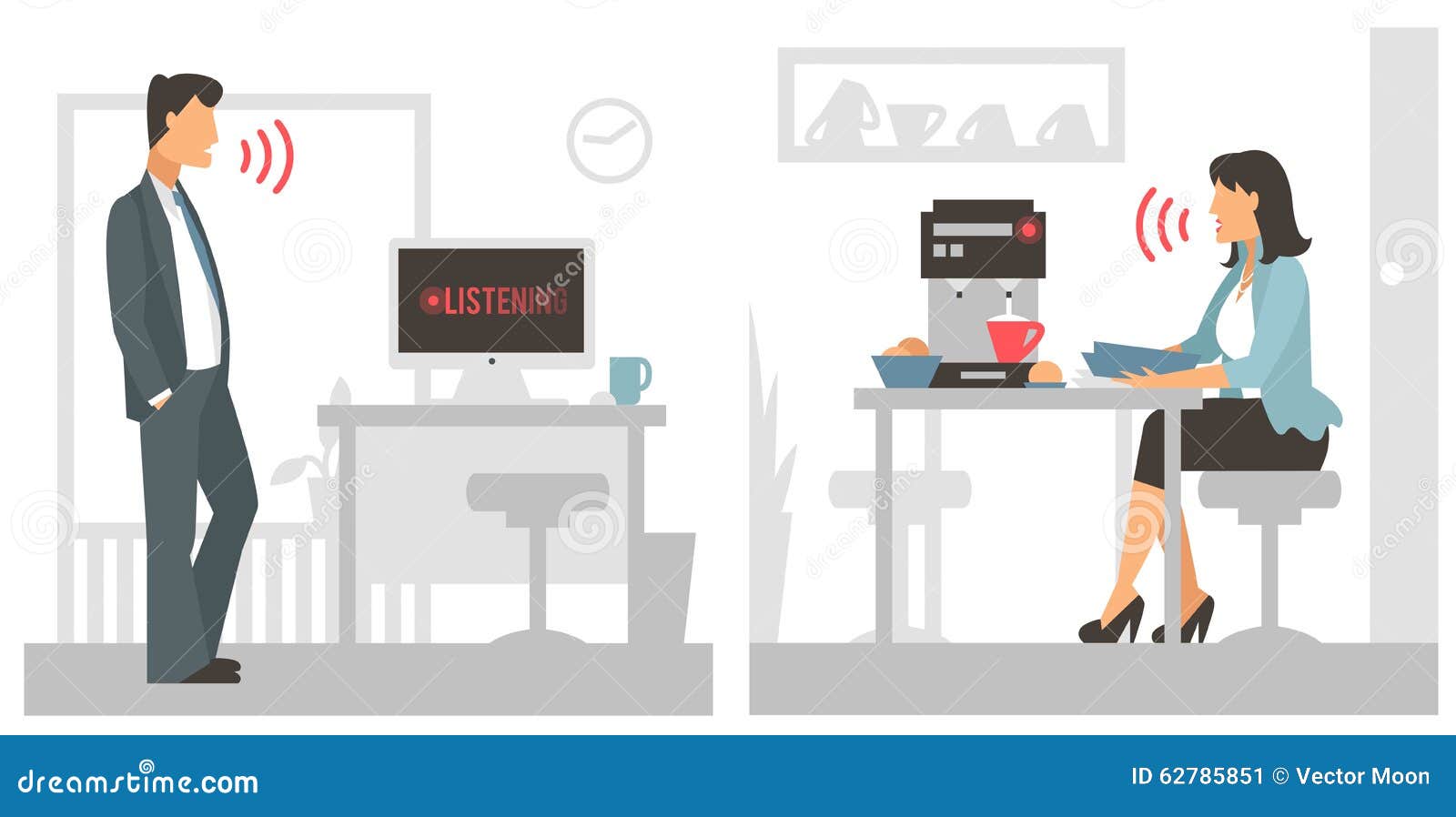 Voice Control Vector Illustration. Smart Computer Stock Vector ...