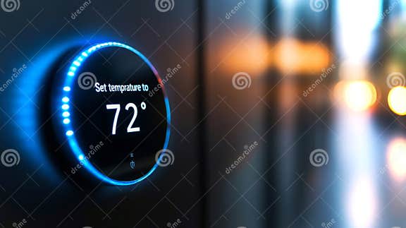 Voice-controlled Thermostat Interface Displaying Temperature Settings ...
