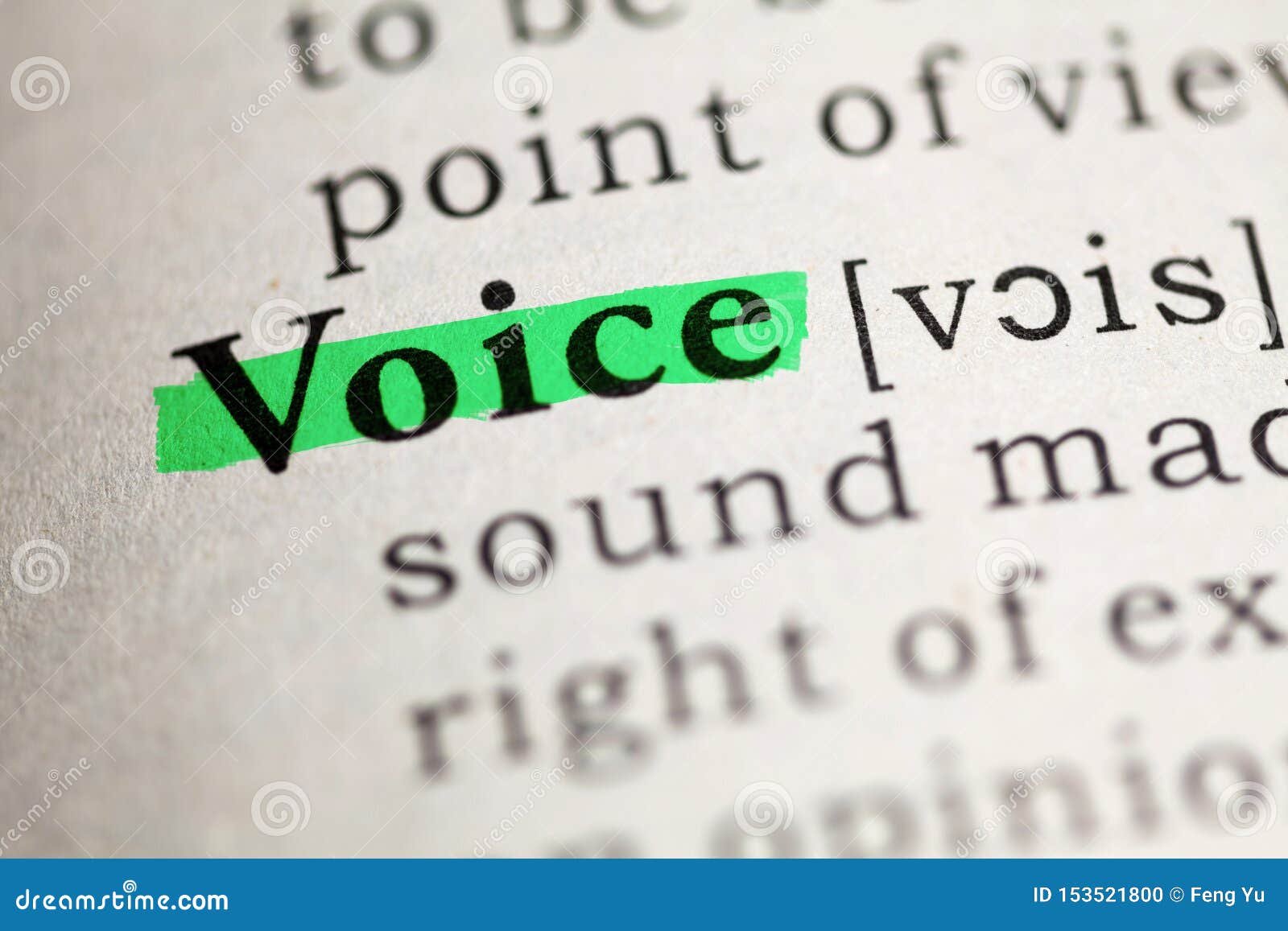 Definition of the Word Voice Stock Photo - Image of page, markers ...