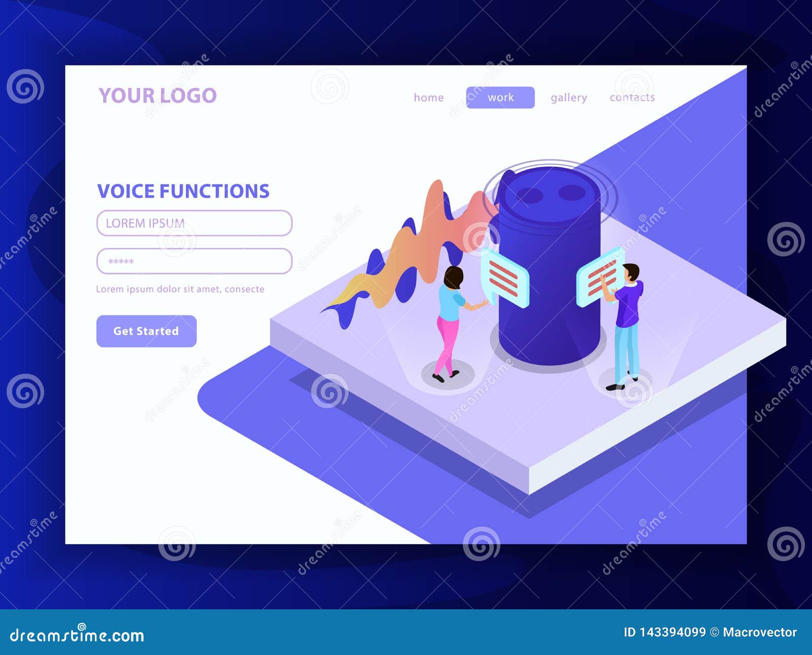 Voice Functions Isometric Composition Stock Vector - Illustration of ...