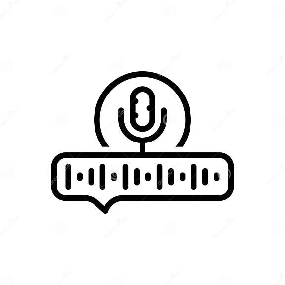Black Line Icon for Voice, Soundwave and Record Stock Vector ...