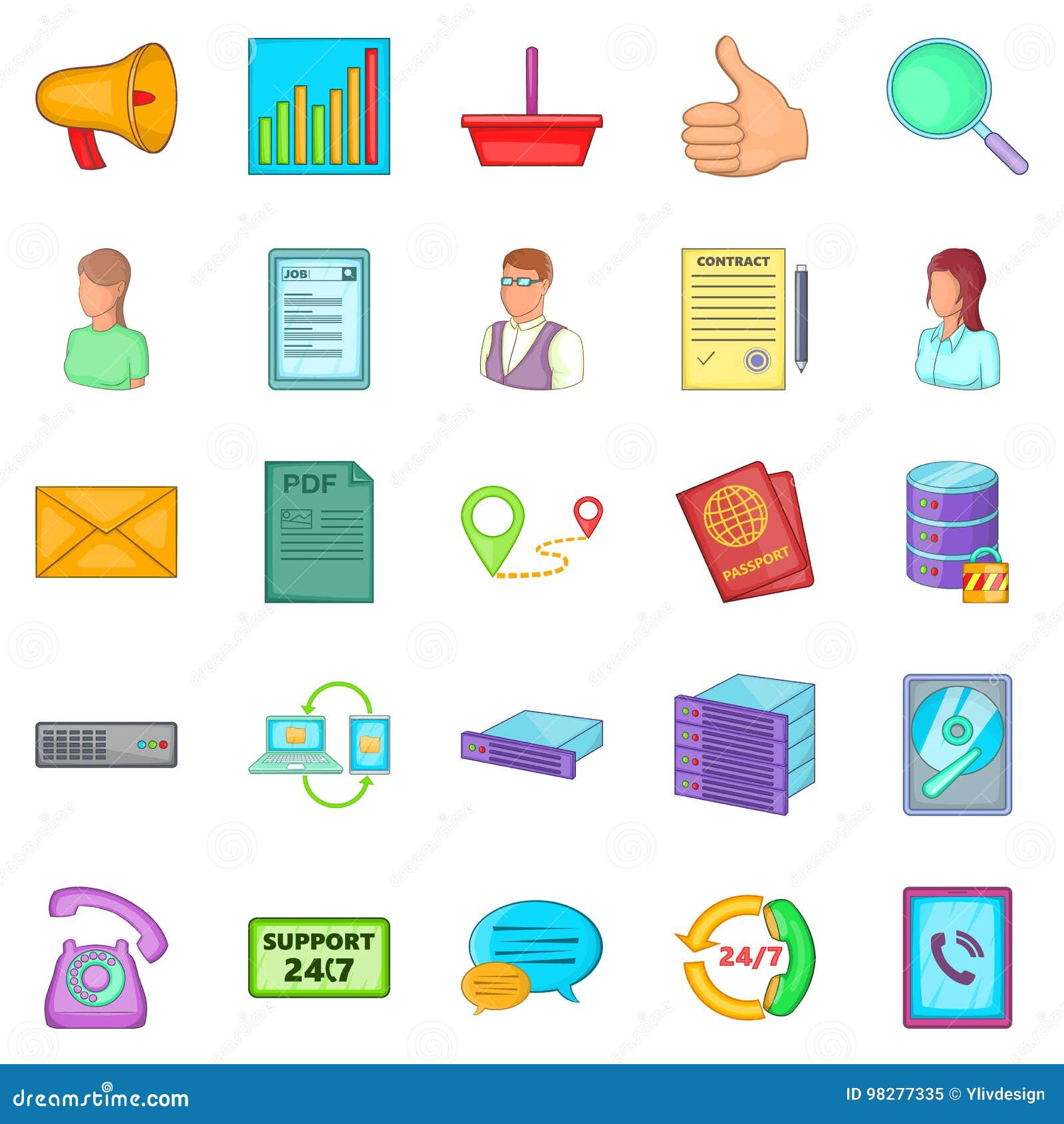 Voice Icons Set, Cartoon Style Stock Vector - Illustration of call ...