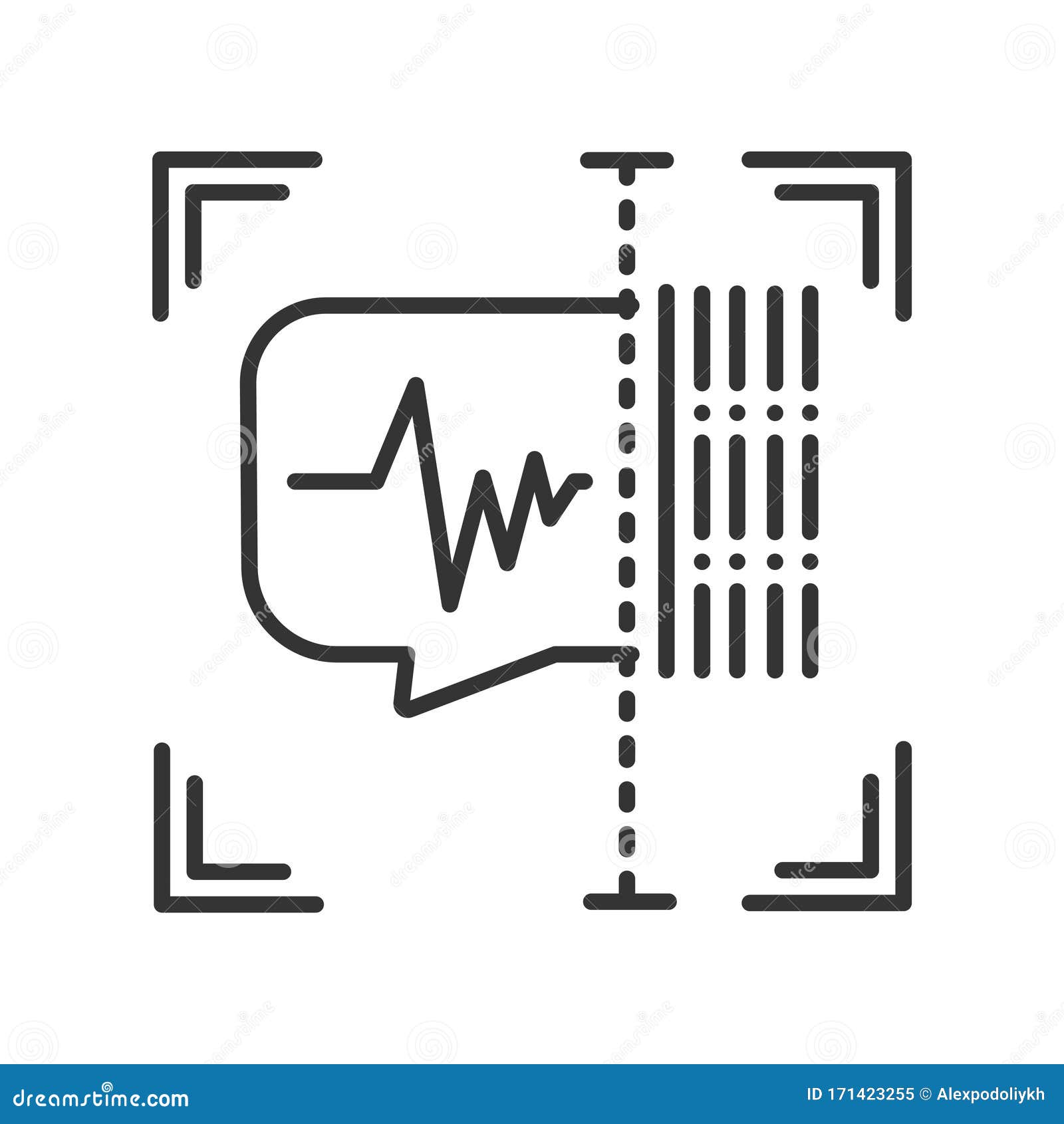 Voice Identification Scan Provides Security Access Black Line Icon ...