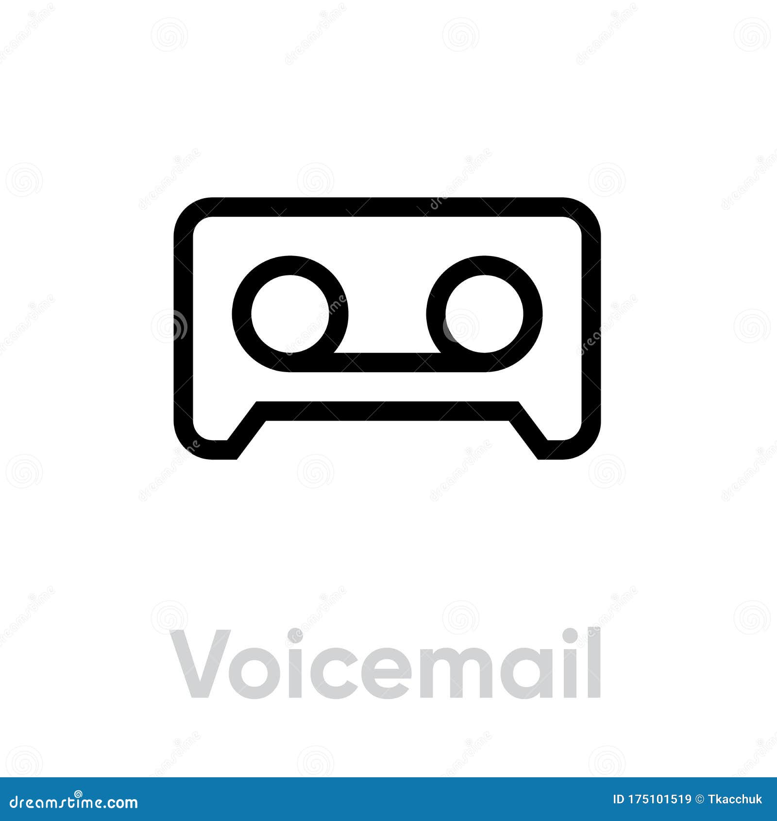 Voice Mail Icon. Editable Line Vector Stock Vector - Illustration of ...