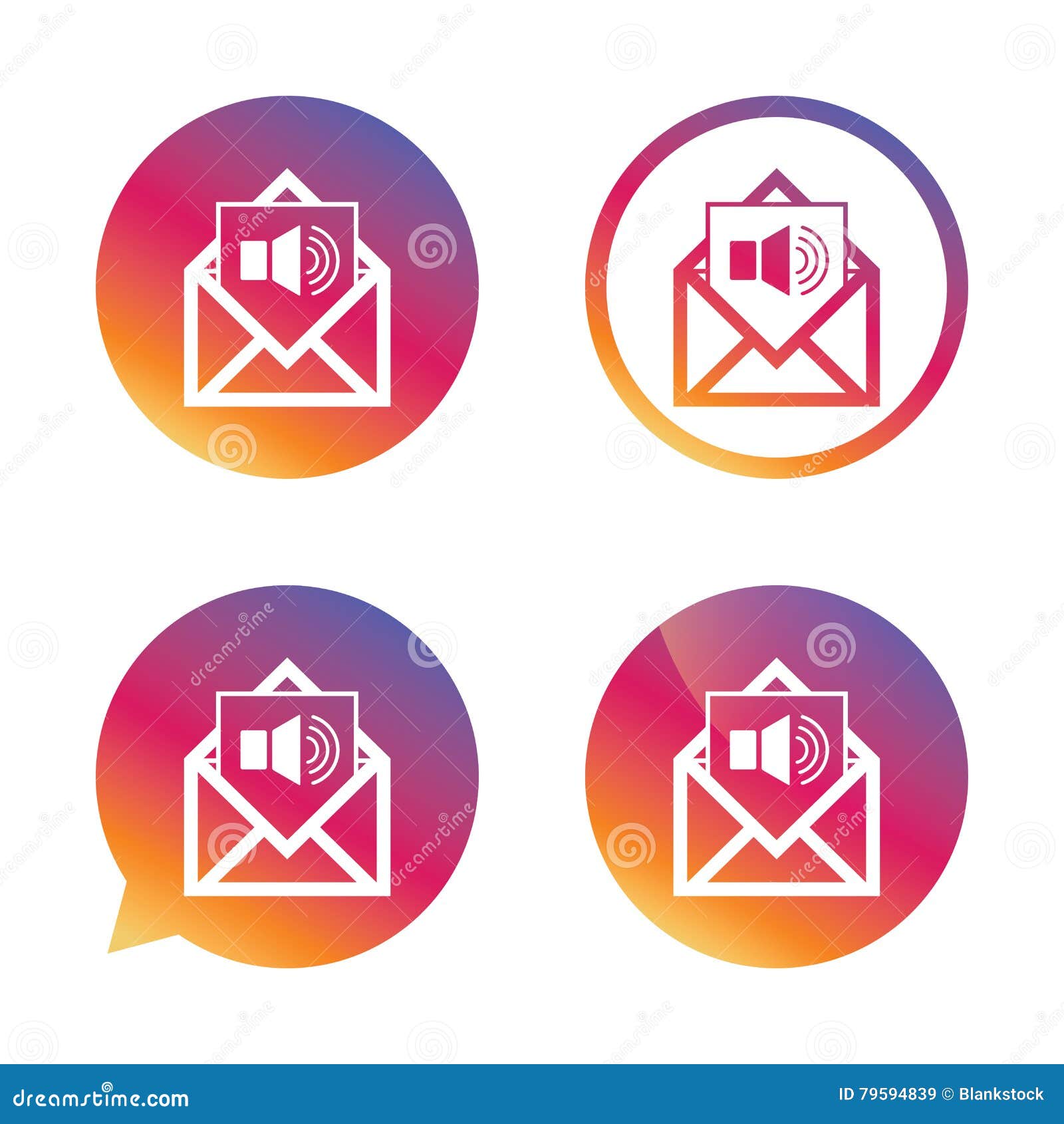 Voice Mail Icon. Speaker Symbol. Audio Message Stock Vector ...