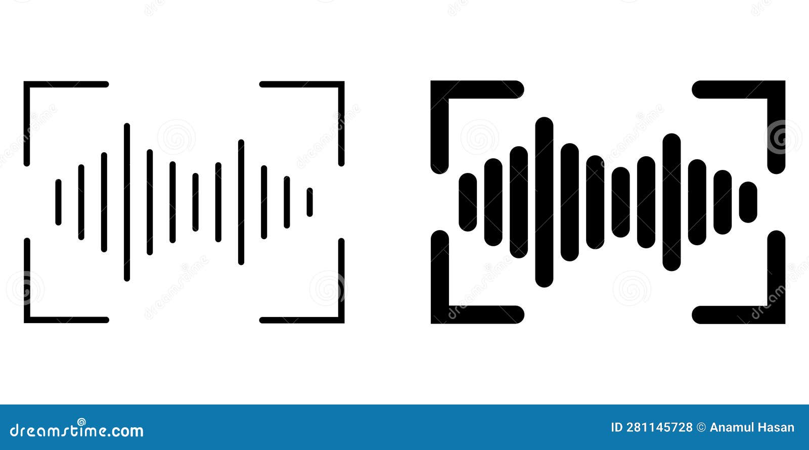 Voice Message Icon Sheet, Simple Trendy Flat Style Line and Solid ...