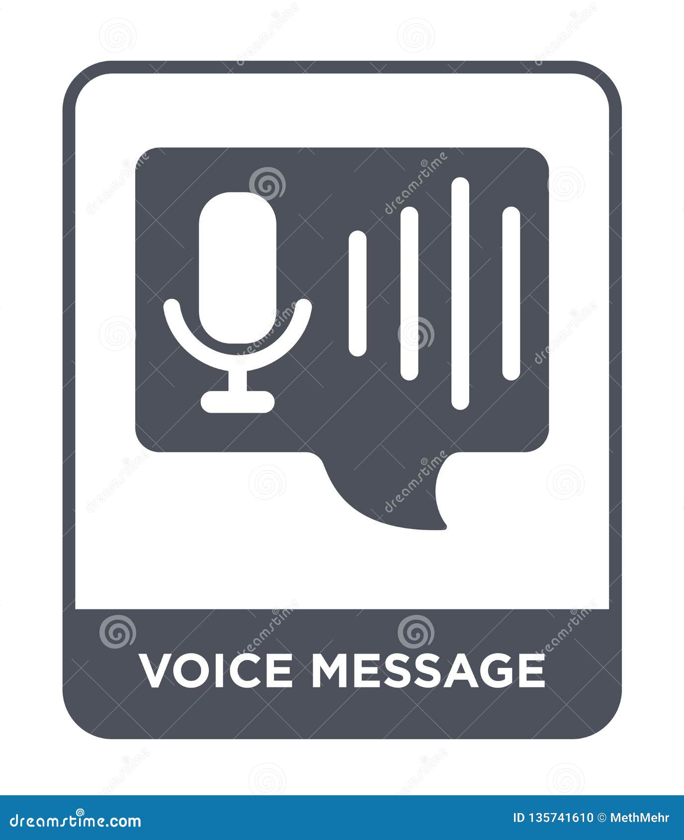 Voice Message Icon in Trendy Design Style. Voice Message Icon Isolated ...