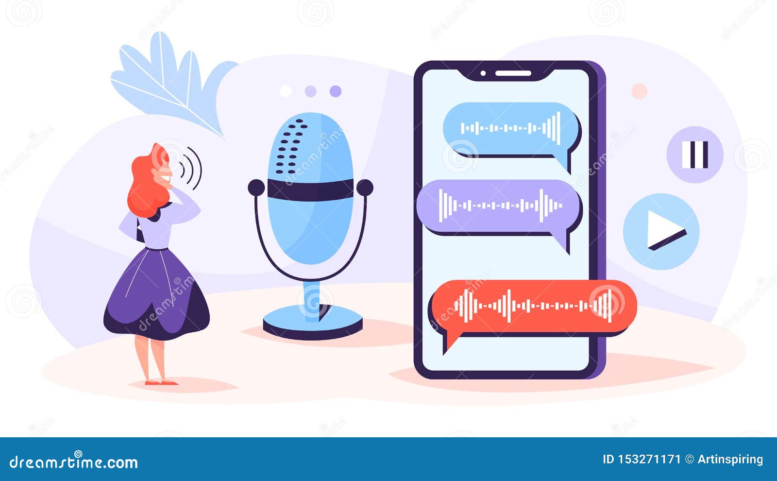 Voice Message, Audio Chat Interface And Record Play Bubble, Vector ... Voice Message, Audio Chat Interface And Record Play Bubble, Vector ...