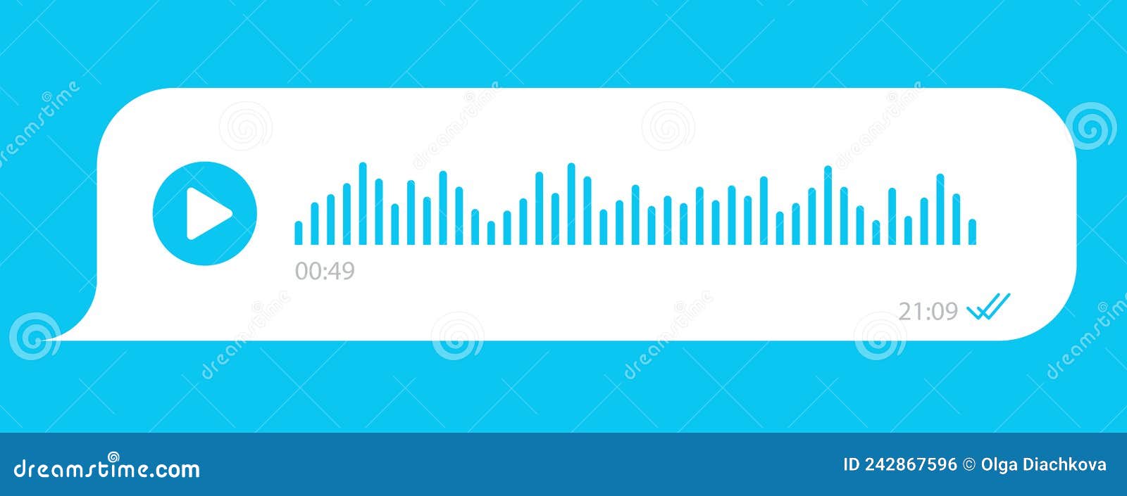 Voice Message Ui Interface Bubble Stock Vector - Illustration of call ...