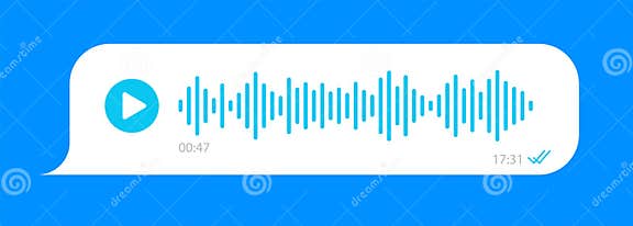 Voice Message Ui Interface Bubble on Blue Background Stock Vector ...