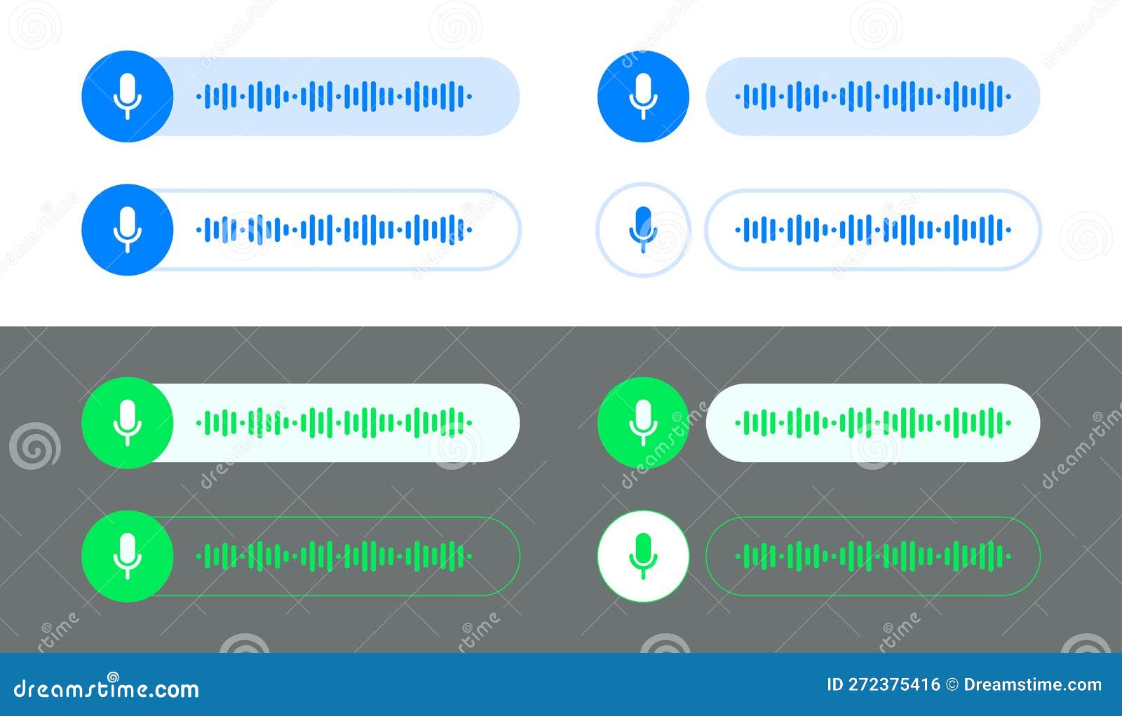 Voice Messages, Audio Chat or Messenger Record Interface, Vector ... Voice Messages, Audio Chat or Messenger Record Interface, Vector ...