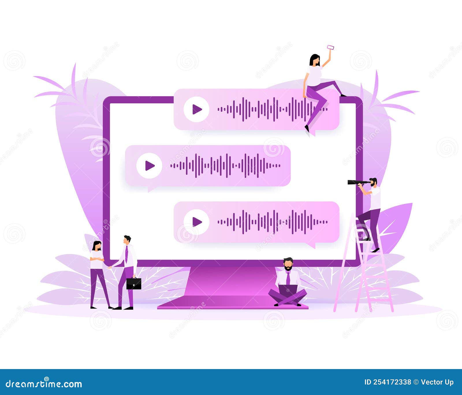 Voice Messages Bubbles, Message Notification. Messengers and Social ...