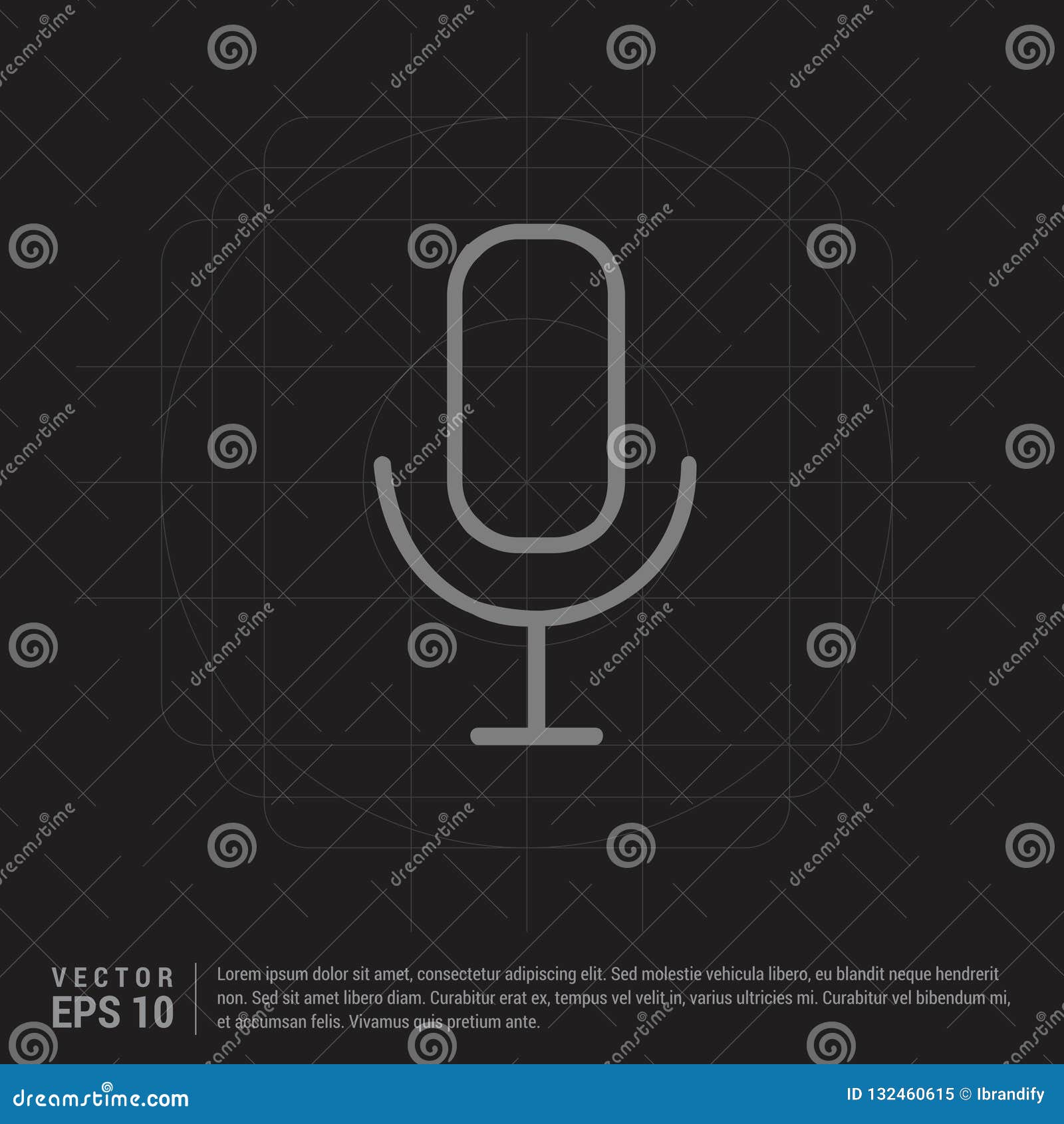 Voice Microphone Icon - Black Creative Background Stock Vector ...