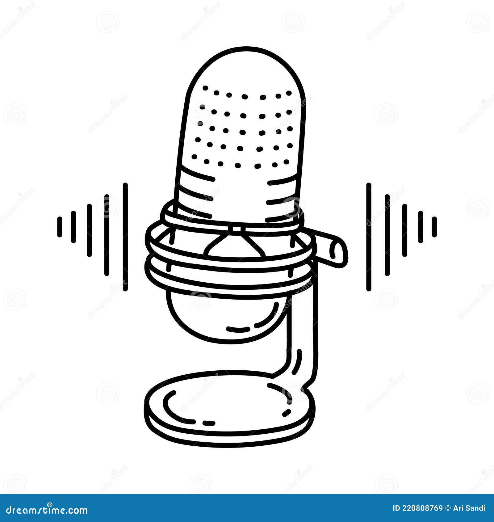 Voice Note Icon. Doodle Hand Drawn or Outline Icon Style Stock Vector ...