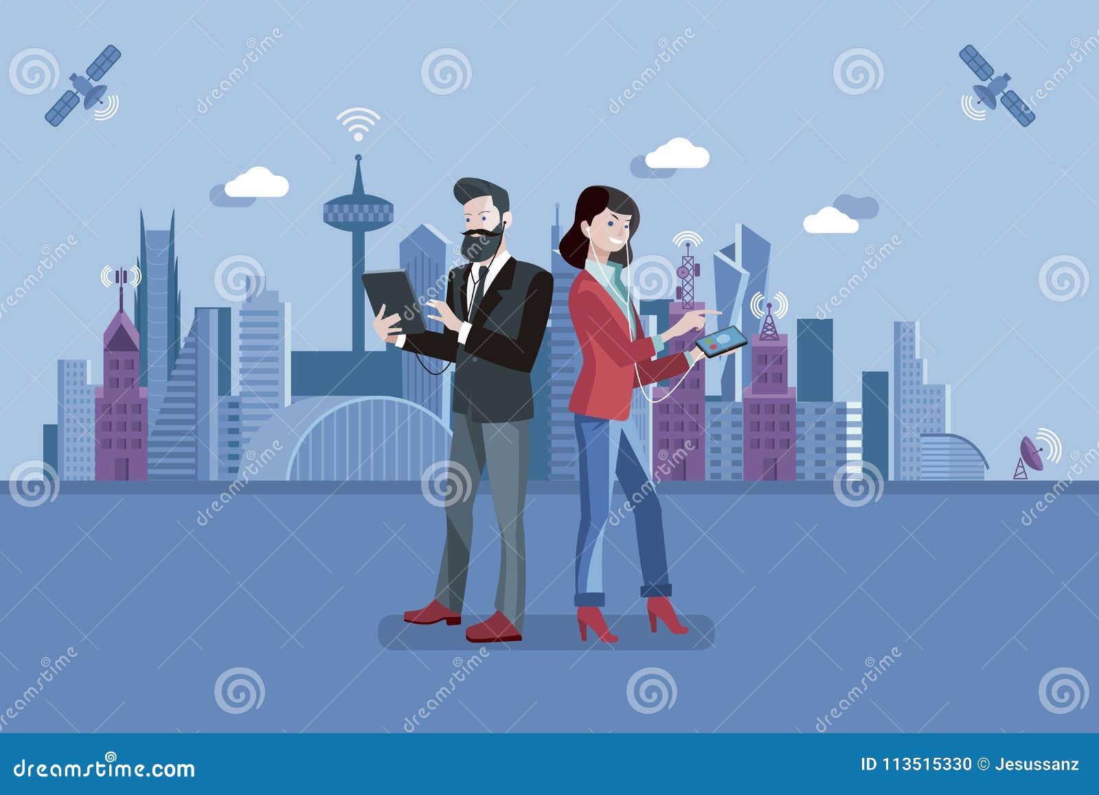 Voice Over Internet Protocol Stock Illustration - Illustration of ...