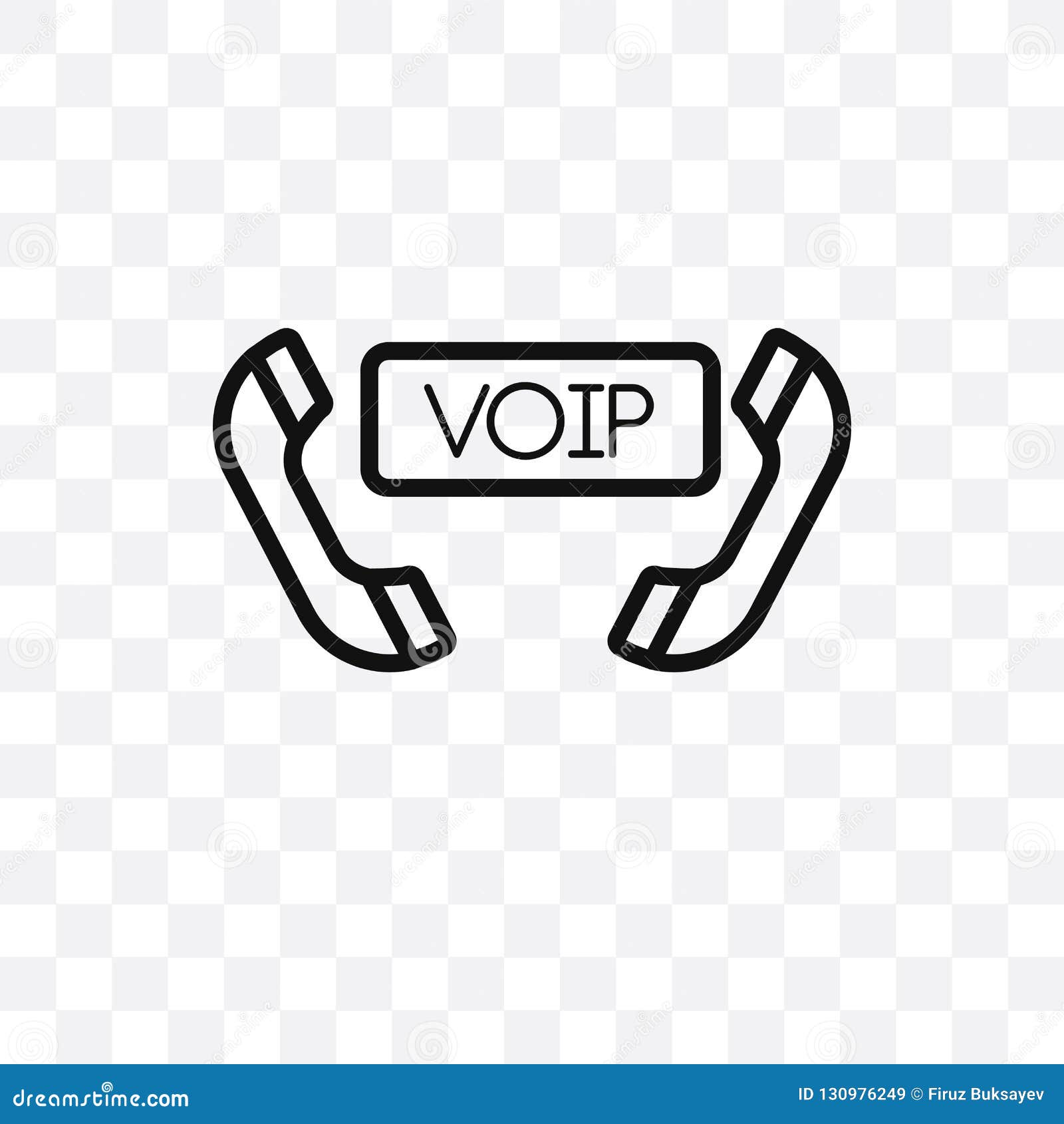 Voice Over Internet Protocol Vector Linear Icon Isolated on Transparent ...